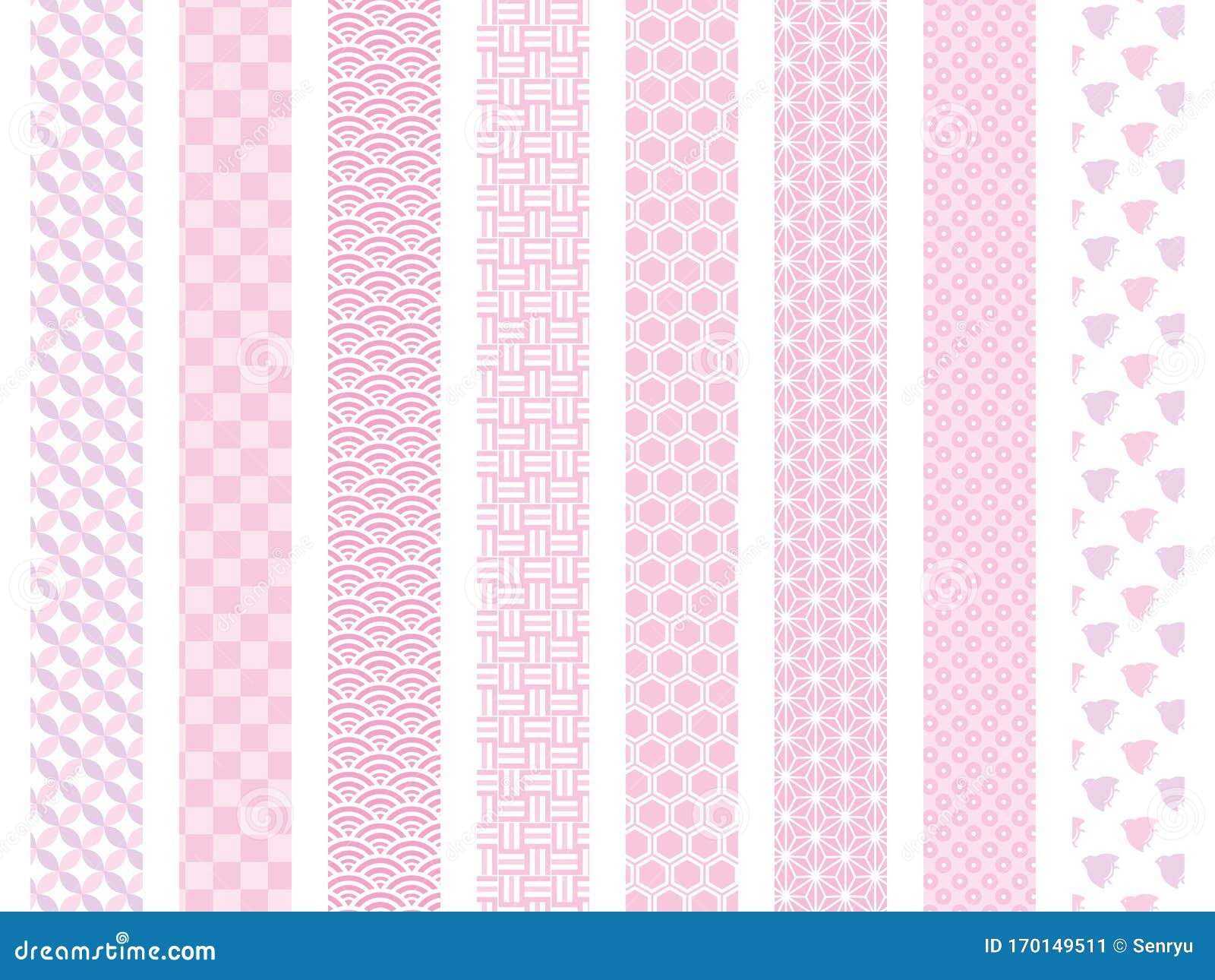 Japanese pattern pink stock vector. Illustration of seamless - 170149511