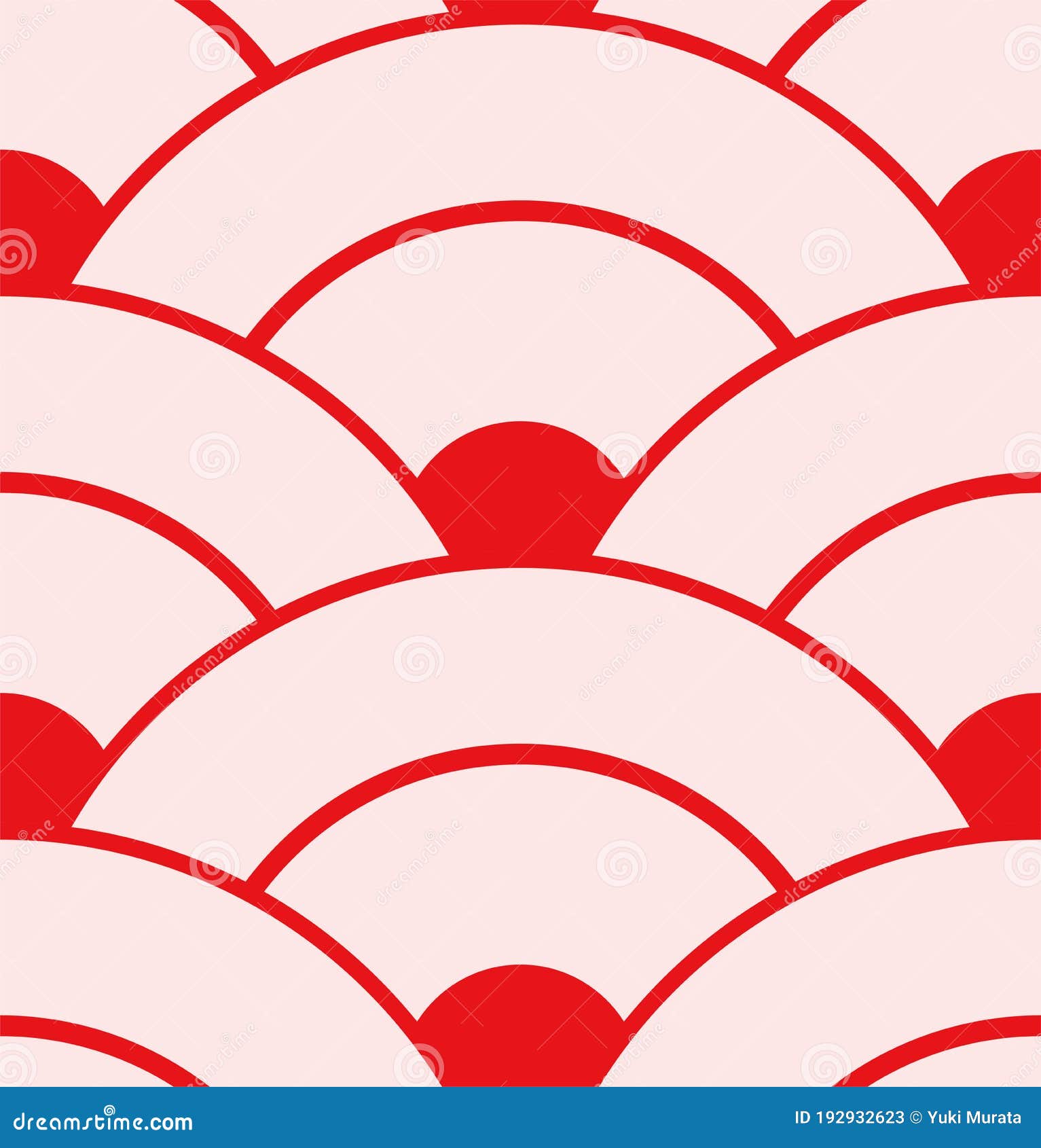 Red Japanese Pattern of Waves Stock Vector - Illustration of decoration ...
