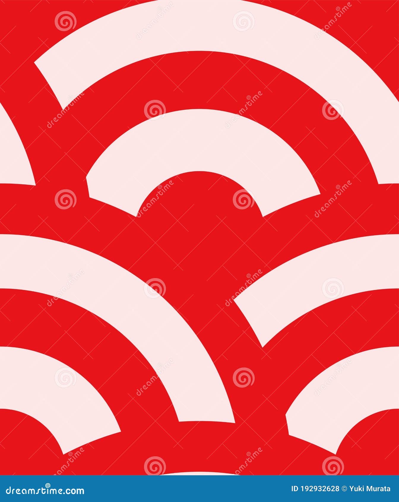 Red Japanese Pattern of Waves Stock Vector - Illustration of decoration ...