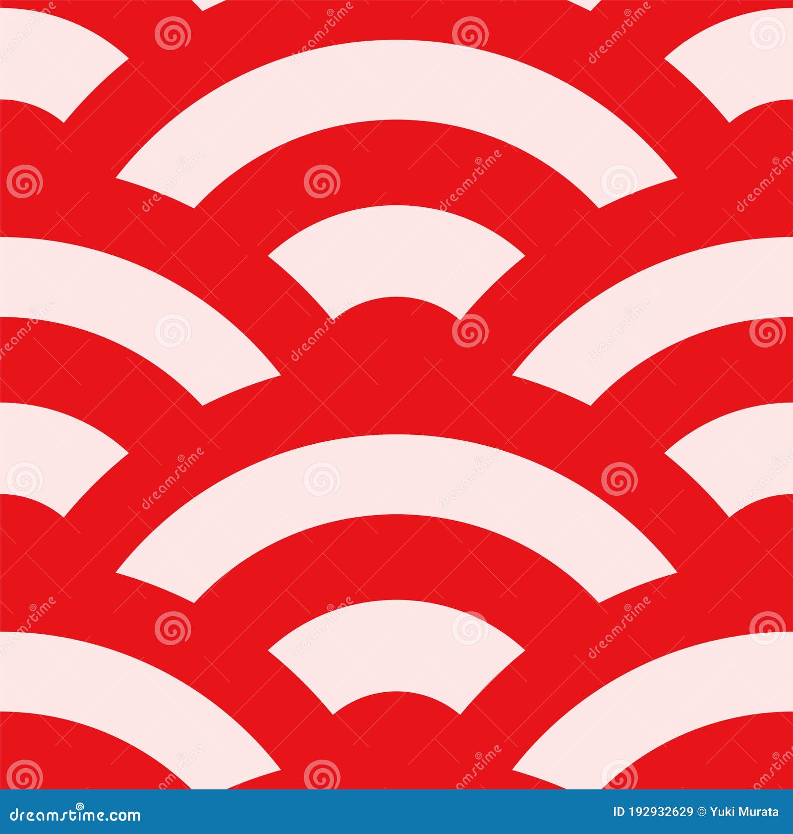 Red Japanese Pattern of Waves Stock Vector - Illustration of lucky ...