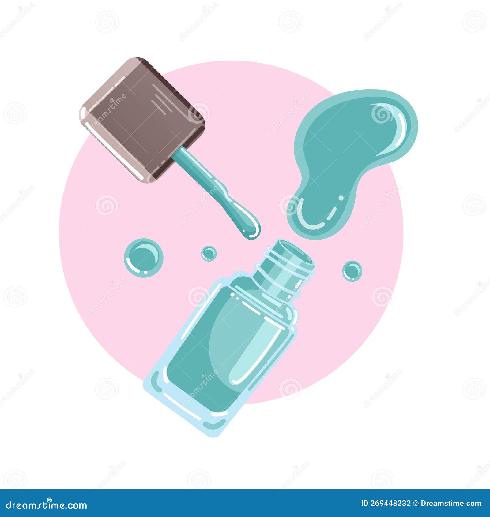Illustration of a Jar of Nail Polish with Splash and Drops in Delicate ...