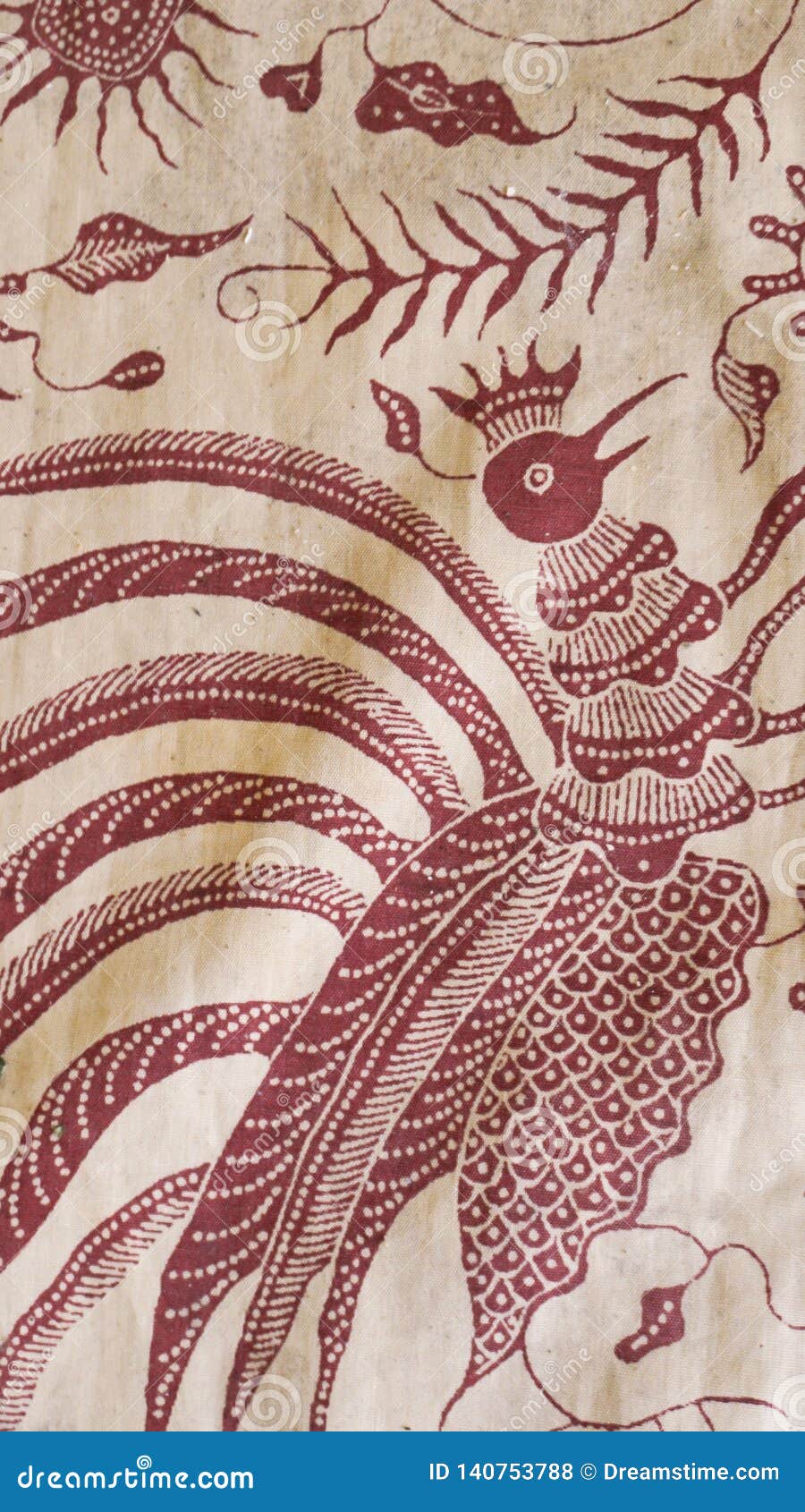 Illustration of Javanese Bird on the Fabric Stock Photo - Image of ...