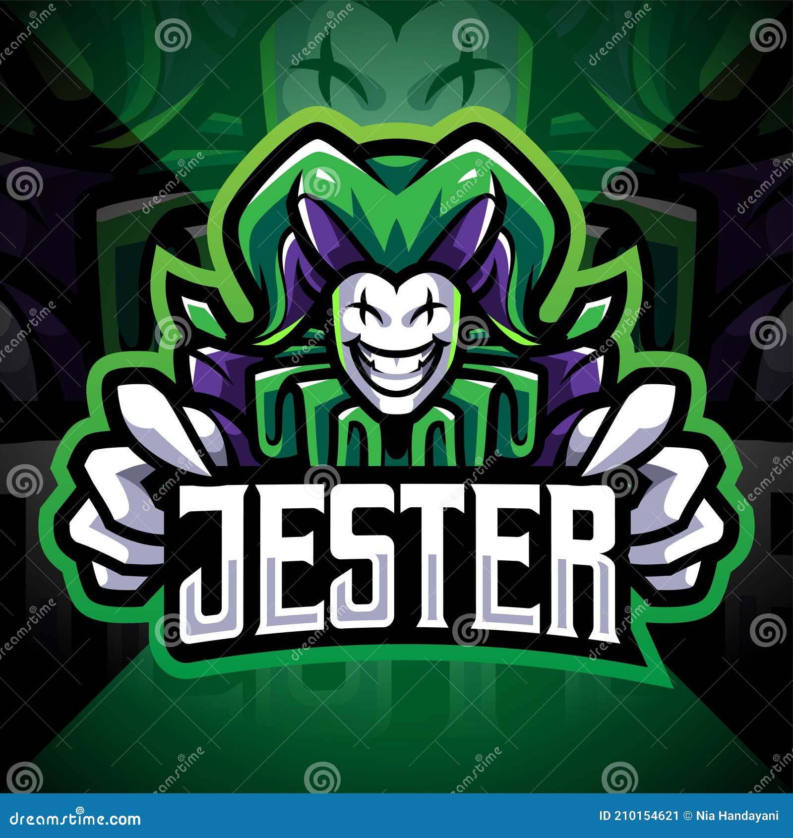 Jester Mascot Esport Logo Design Vector Illustration | CartoonDealer ...