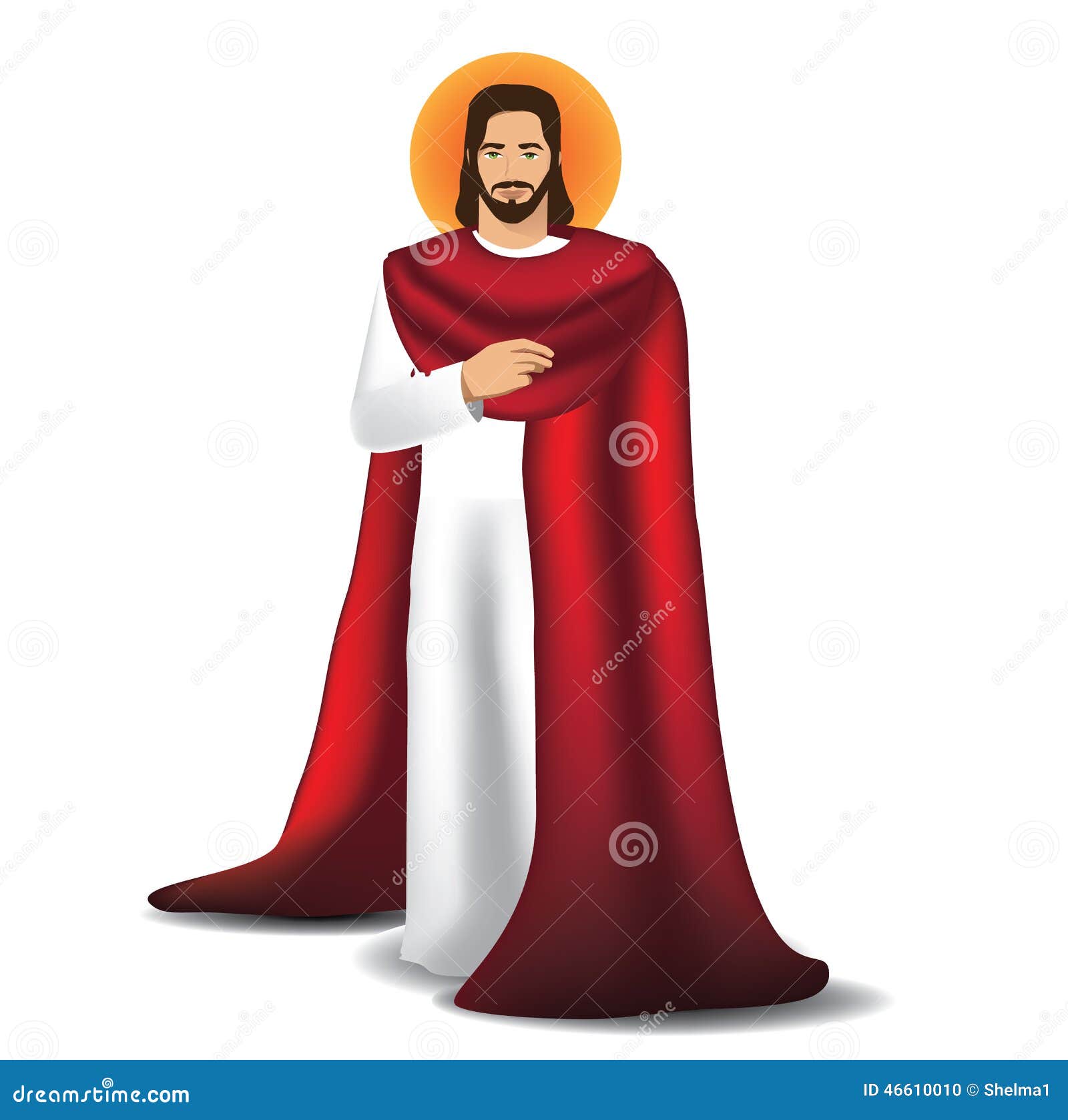 Illustration of Jesus Isolated on White Stock Vector - Illustration of ...
