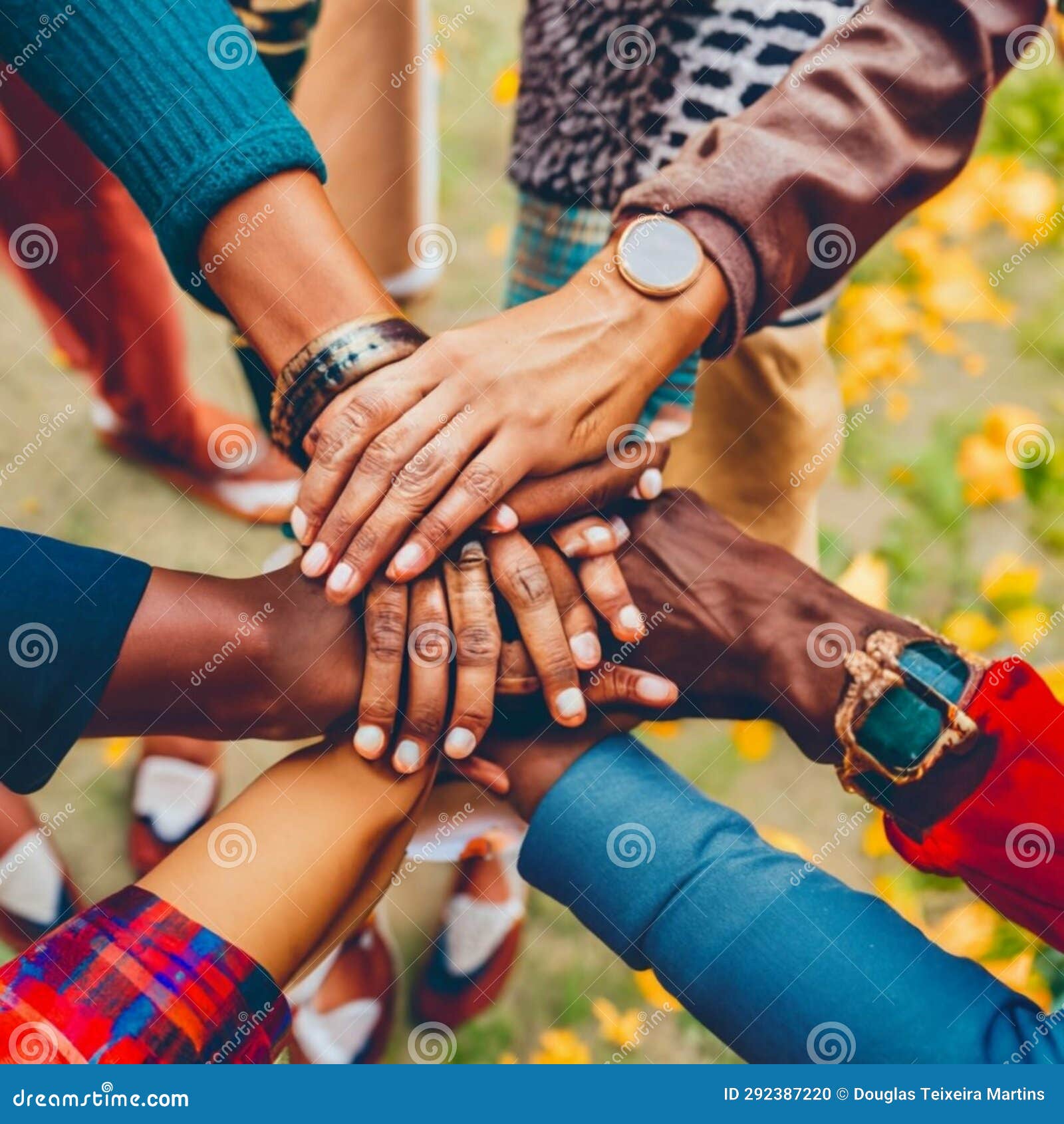 Illustration of a Joining of Hands, Representing the Strength of Fellowship and People S ...