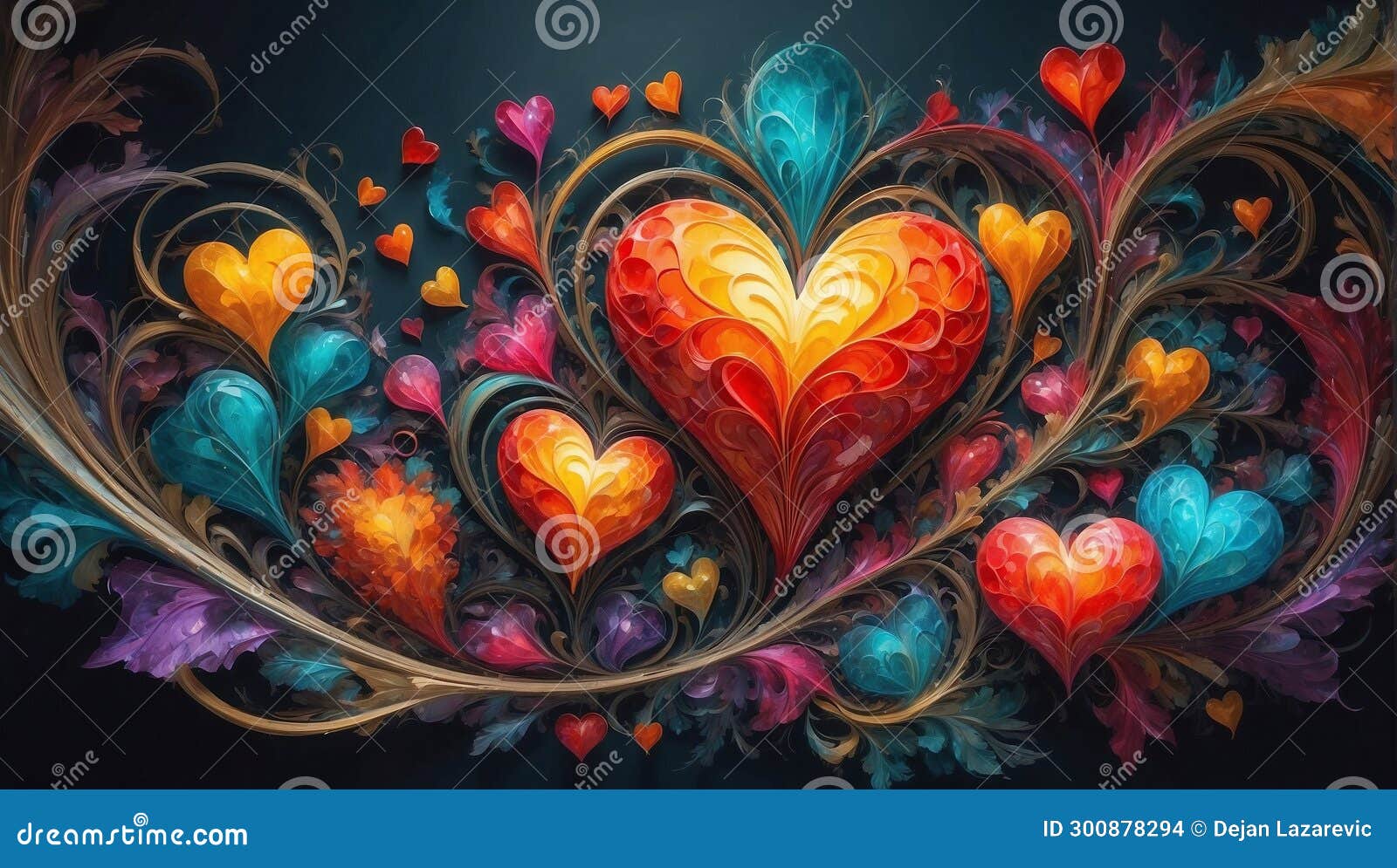 Joyful hearts stock illustration. Illustration of contemporary - 300878294