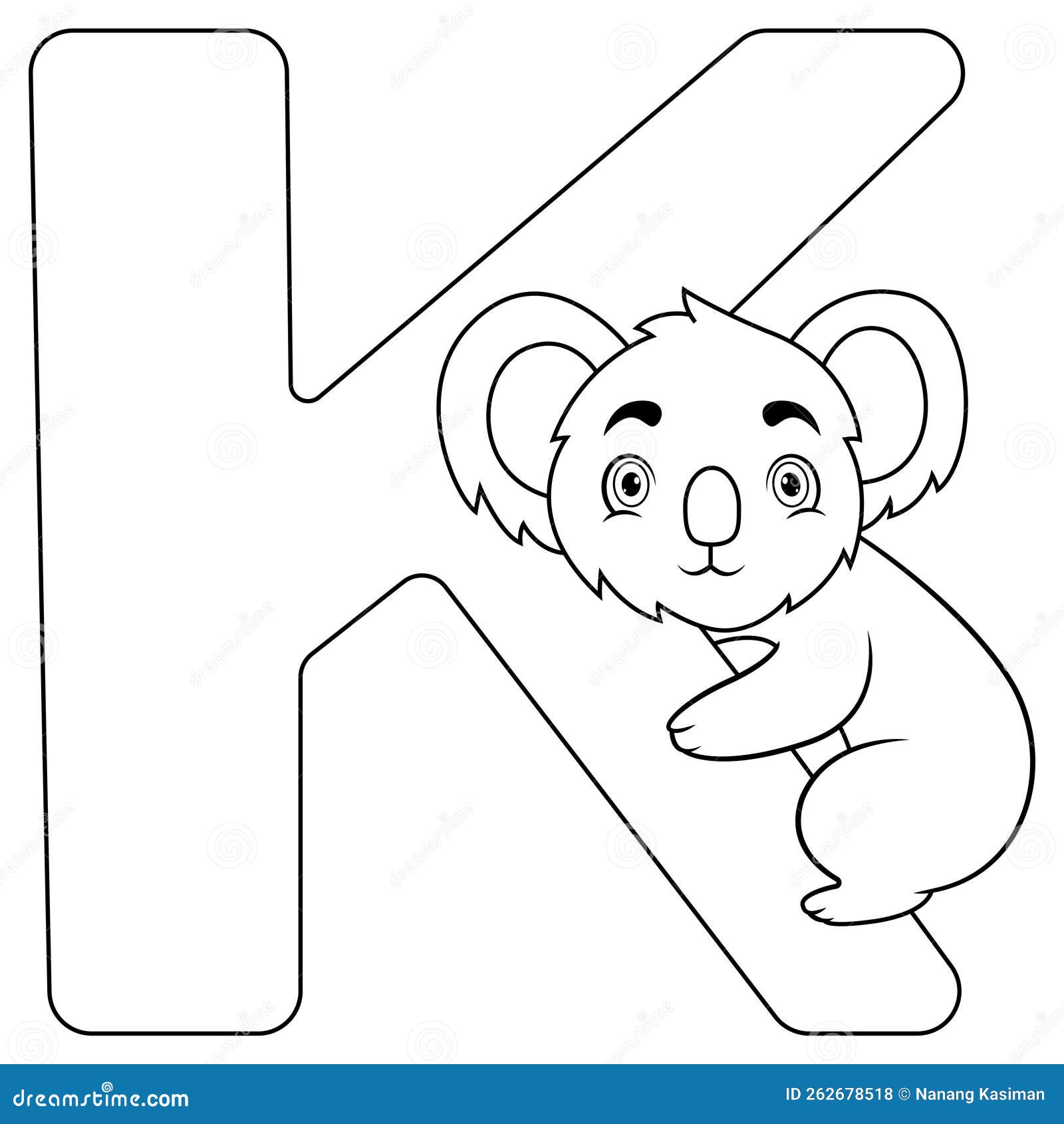 K letter for Koala stock vector. Illustration of design - 262678518