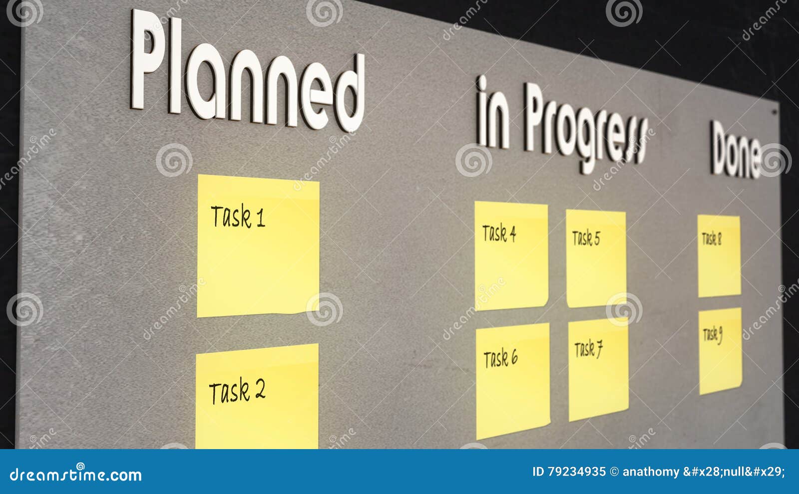 Illustration: Kanban Board - Planned, In Progress And Done Royalty-Free ...