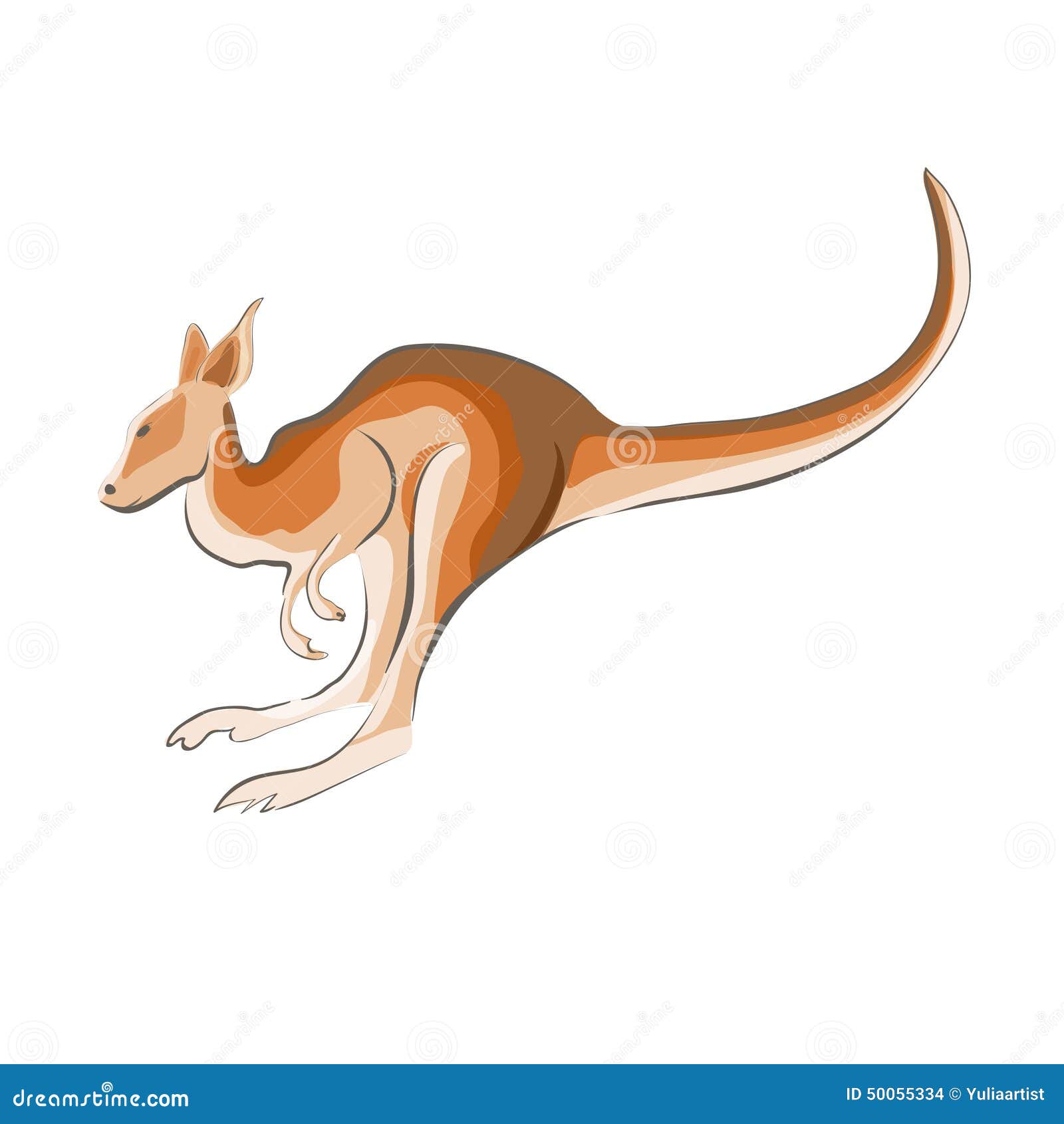 Illustration of a Kangaroo. Stock Vector - Illustration of flat, pouch ...