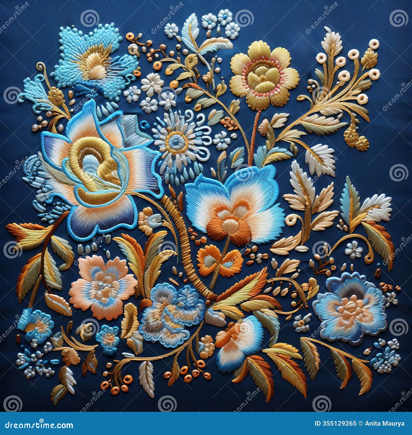 Illustration of Karchobi Embroidery , Generative Ai Stock Image - Image ...