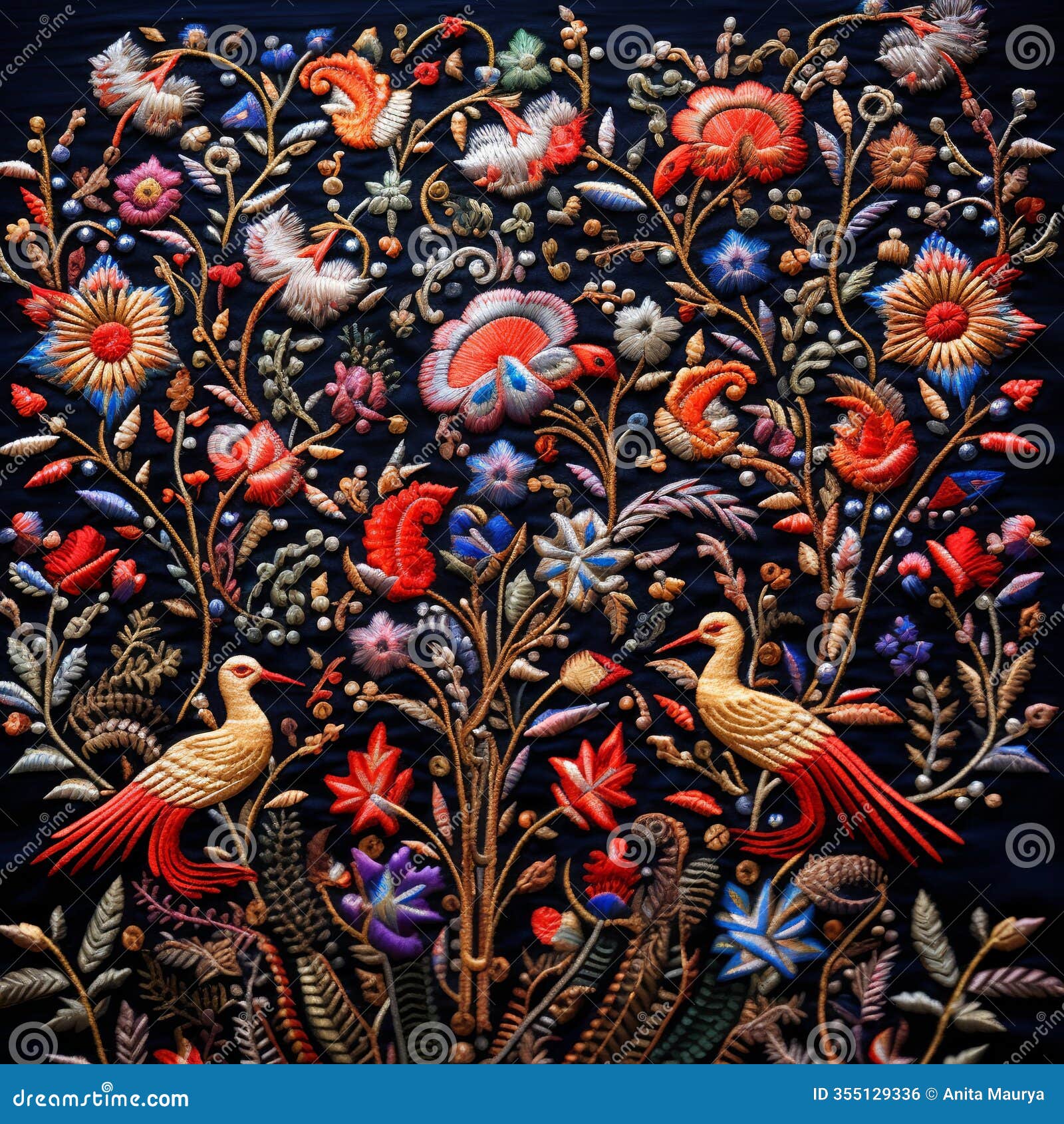 Illustration of Karchobi Embroidery , Generative Ai Stock Photo - Image ...