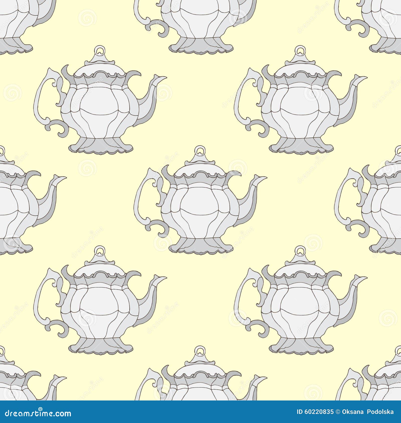 Illustration Kettles. Seamless Pattern with Teapots. Stock Vector ...