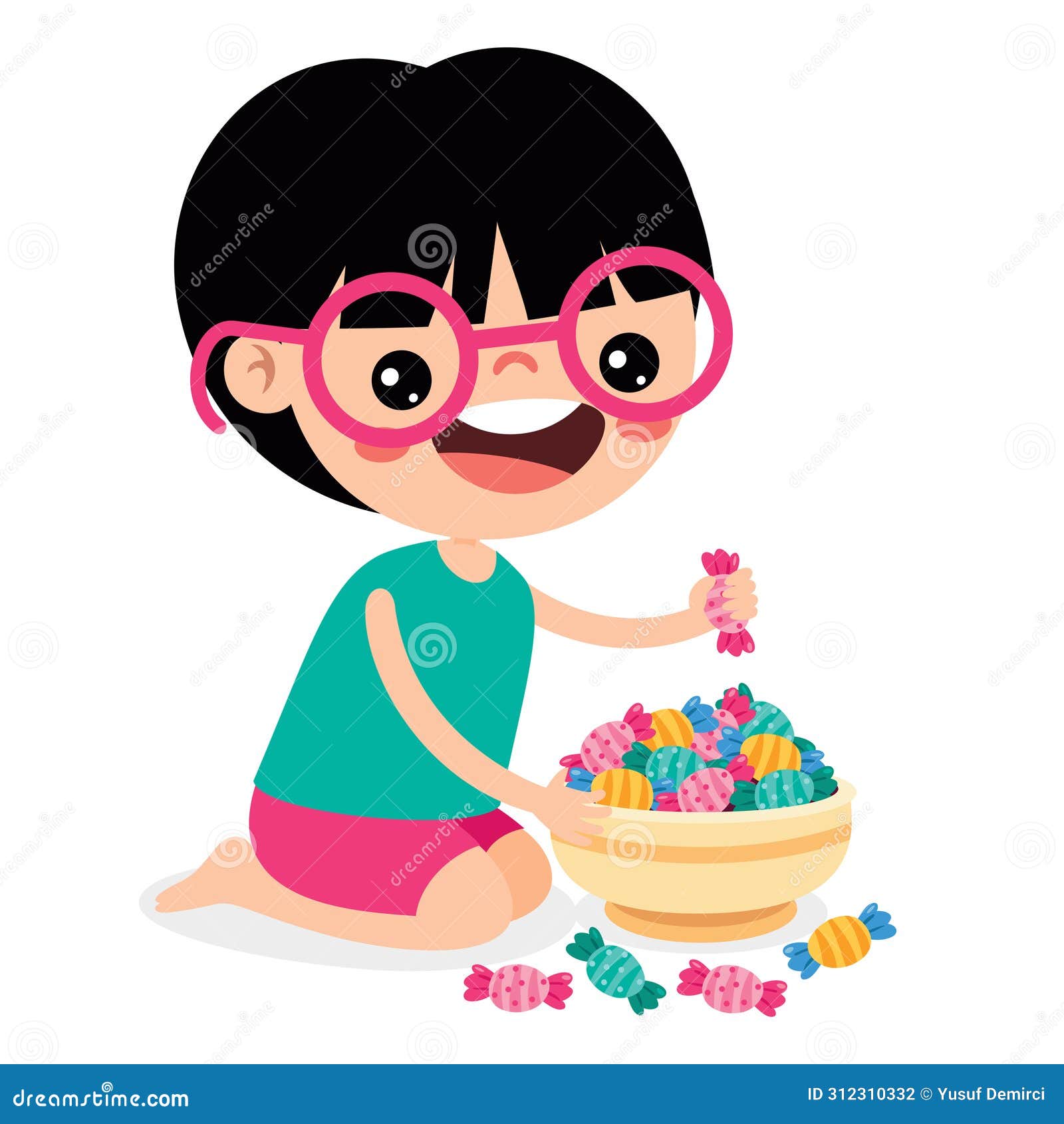 Illustration of Kid with Candy Stock Illustration - Illustration of ...