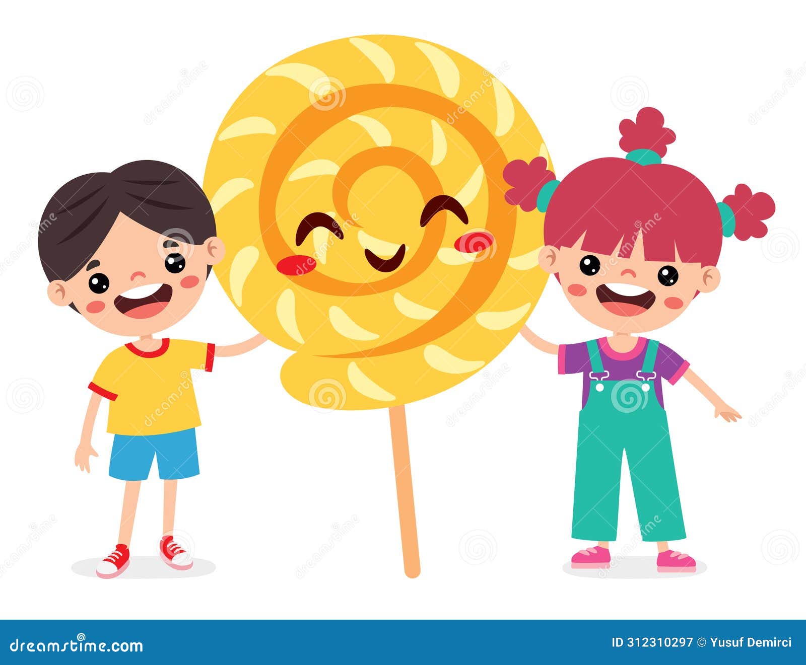 Illustration of Kid with Candy Stock Illustration - Illustration of ...