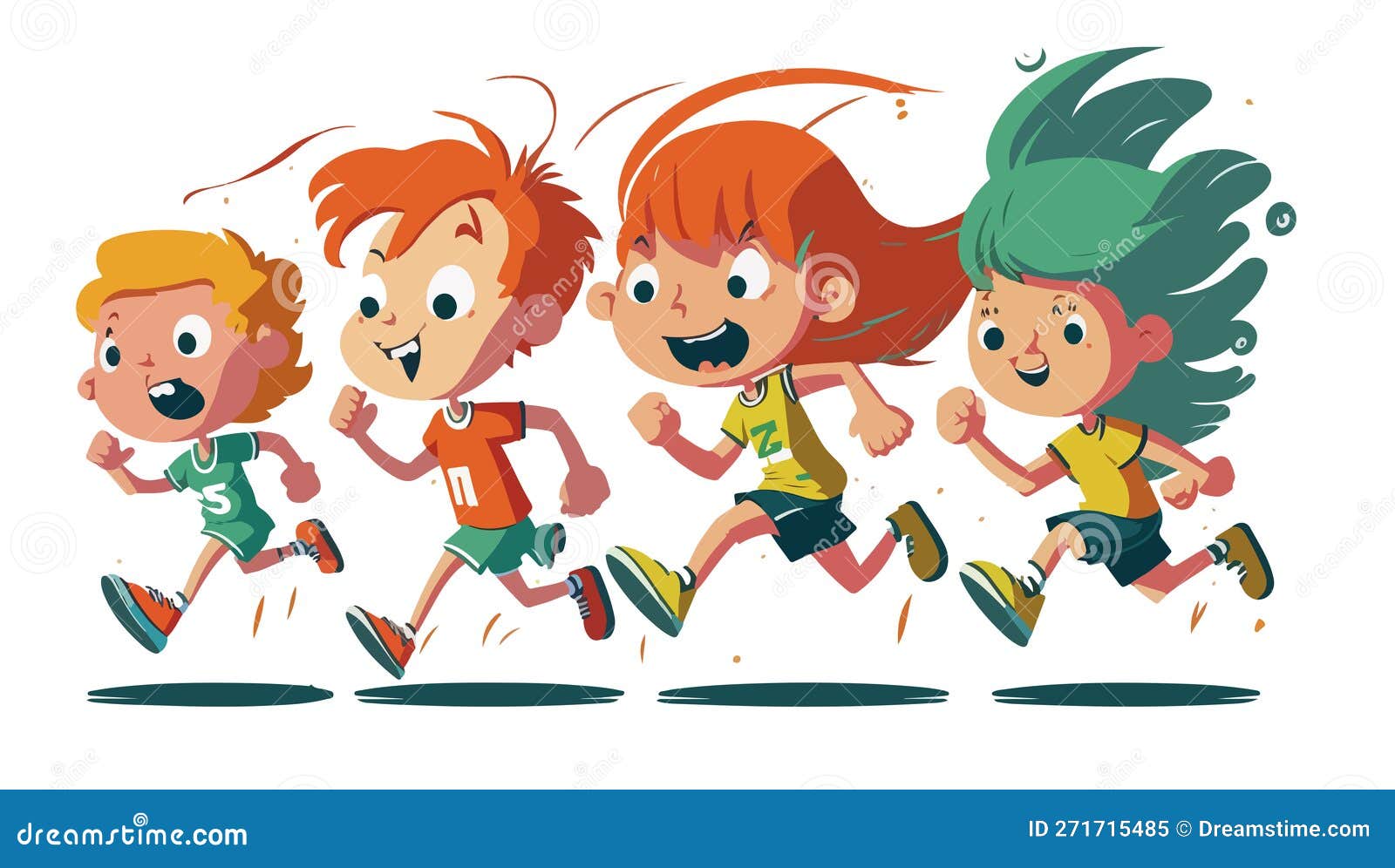 Illustration of Kids Participating in a Marathon Stock Illustration ...