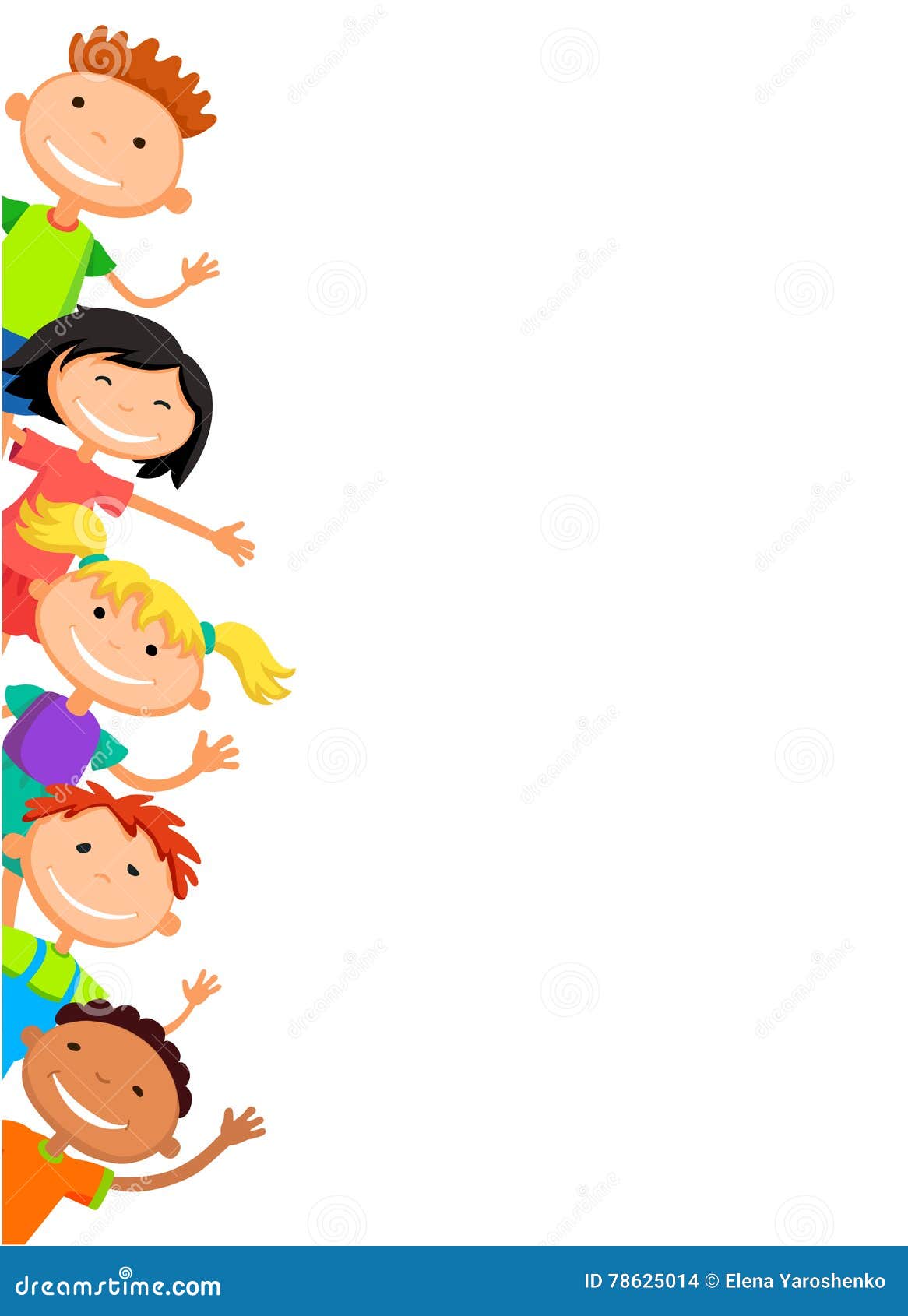 Kids Holding Vertical Blank Banner Vector Illustration | CartoonDealer ...