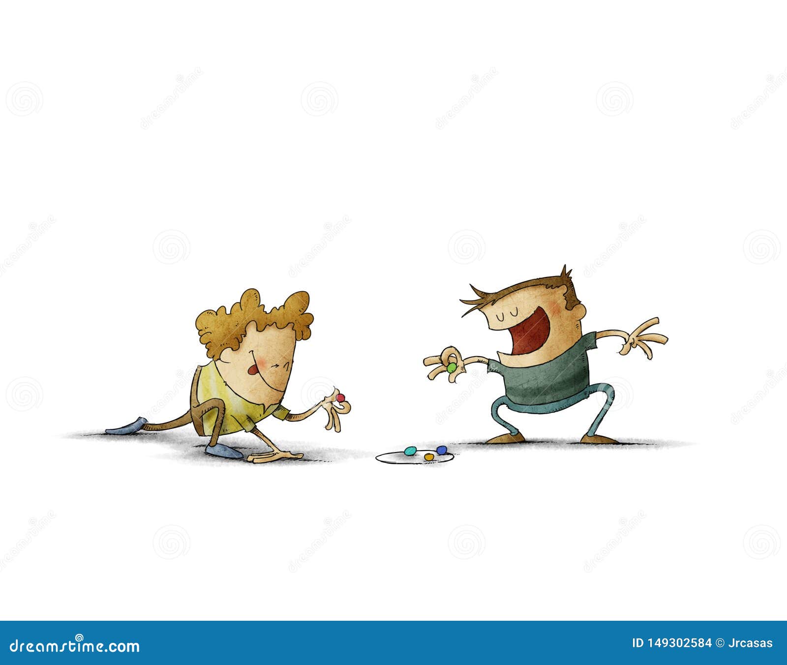 Illustration of Kids Playing Marbles Game Stock Illustration ...