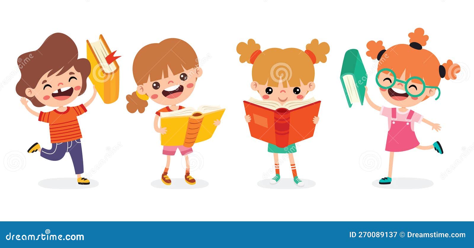 Illustration of Kids Reading Book Stock Illustration - Illustration of ...