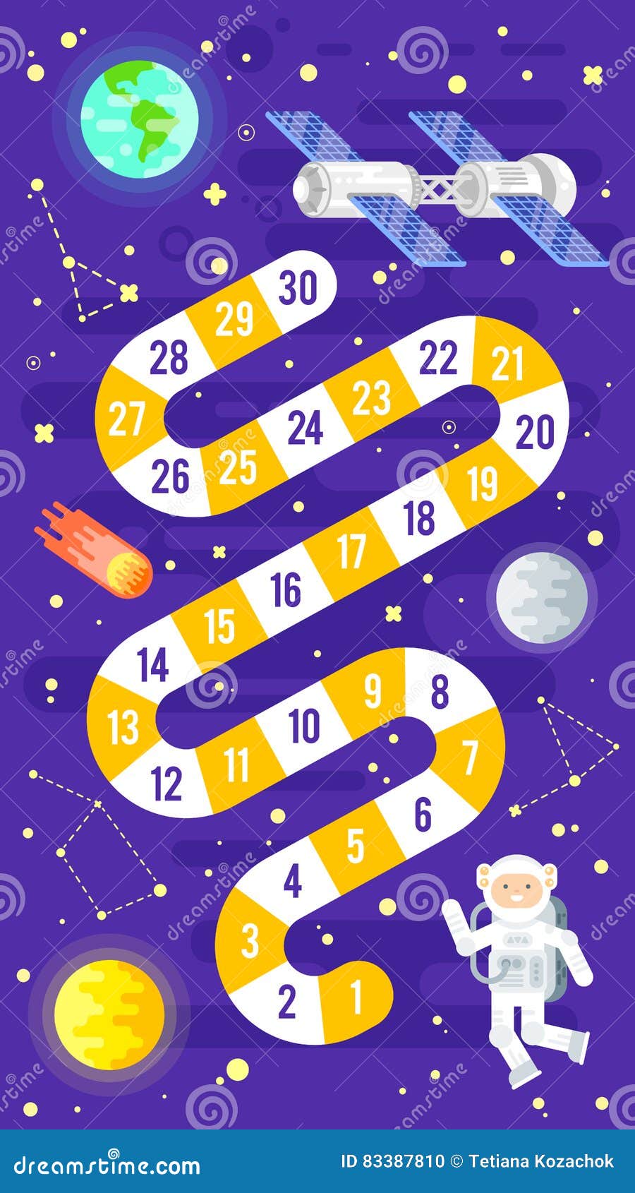 Illustration of Kids Science and Space Board Game Stock Vector ...