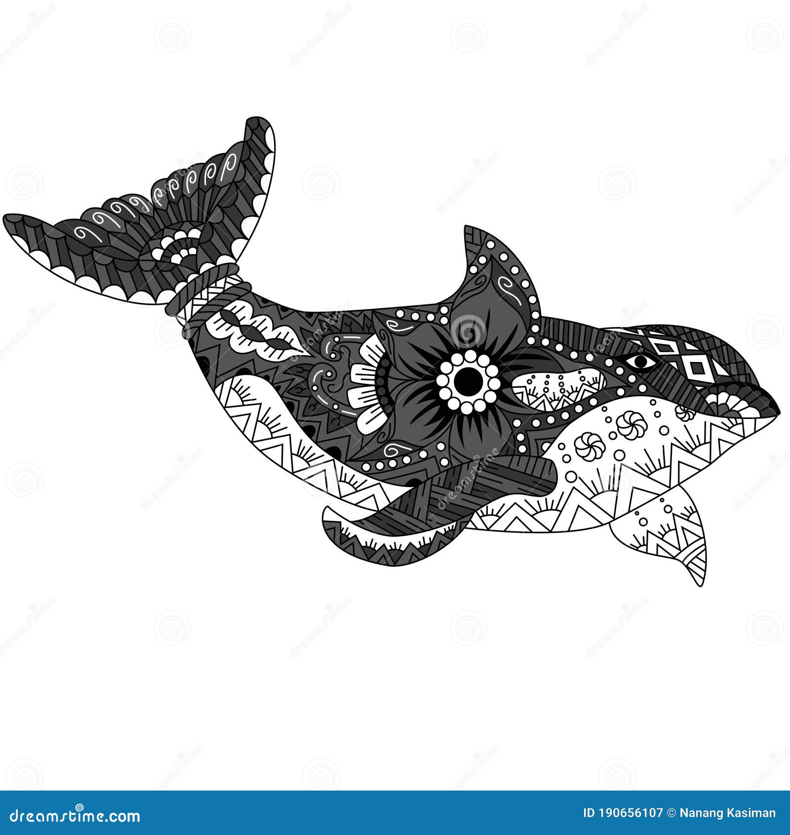 Tribal Killer Whale Drawing