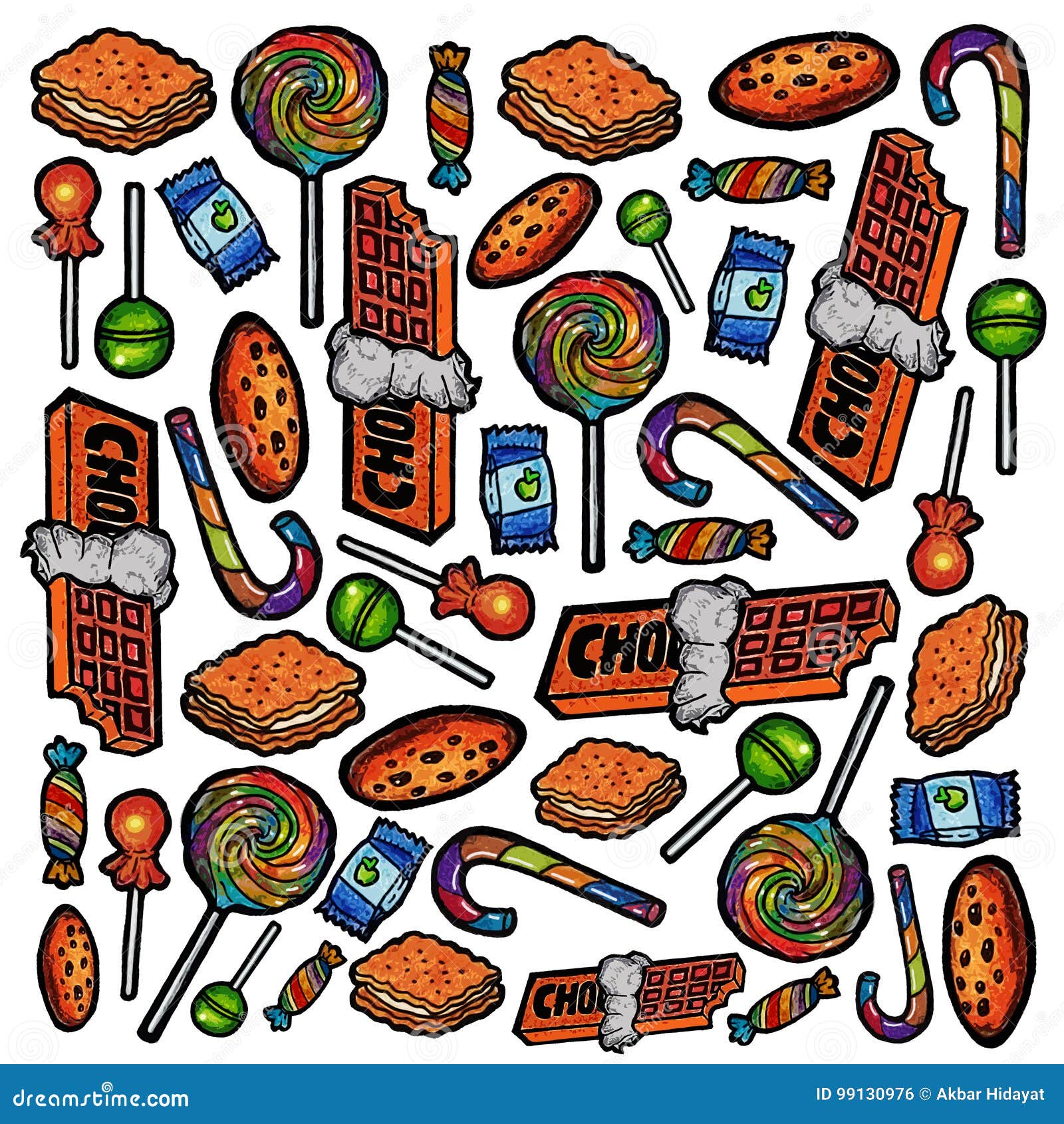 Sweets Pattern stock illustration. Illustration of sweets - 99130976