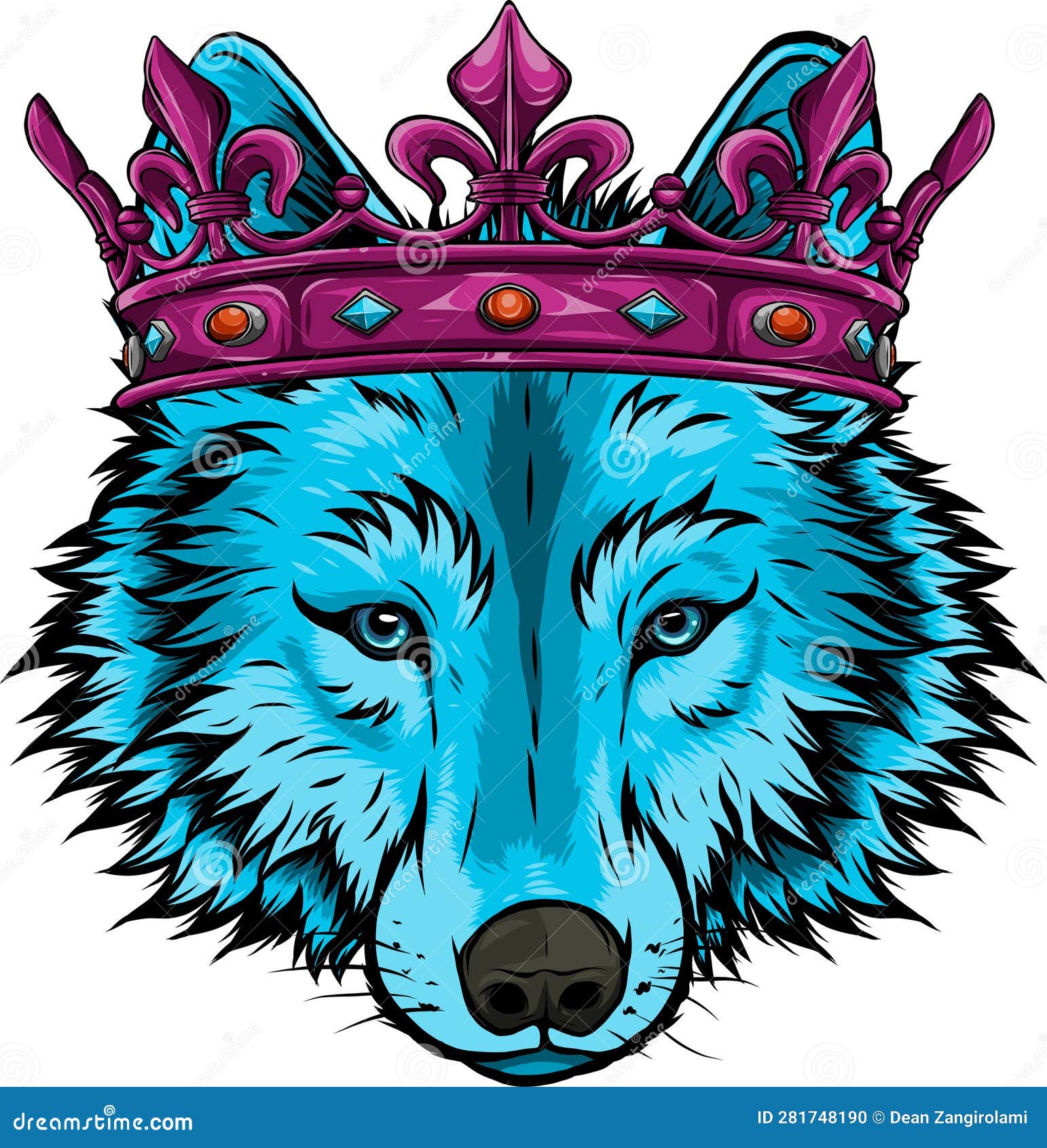 King Of Wolf With Aztec Tribal Silhouette Tattoo Stock Photo ...