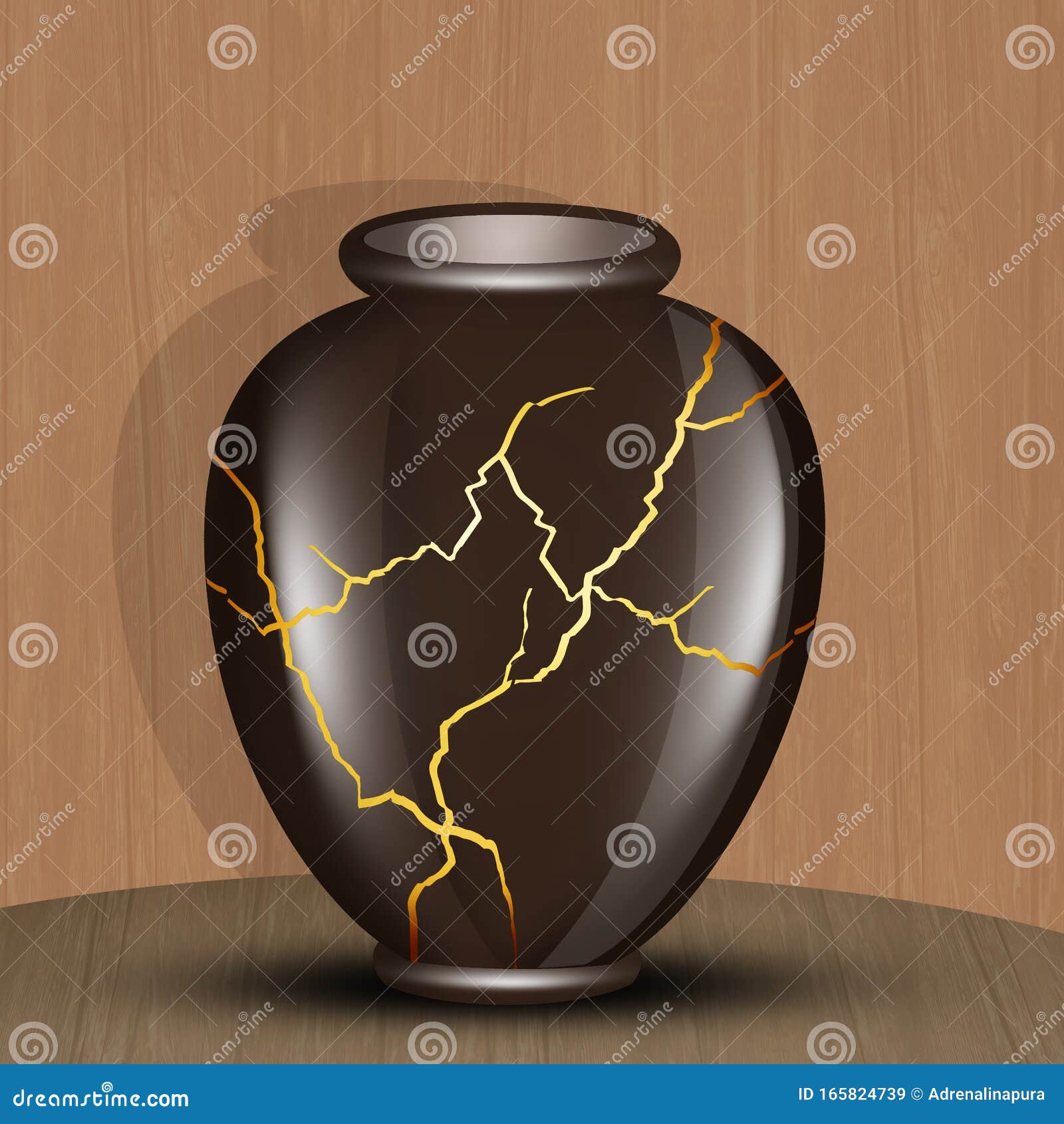 Illustration of kintsugi stock illustration. Illustration of tradition ...