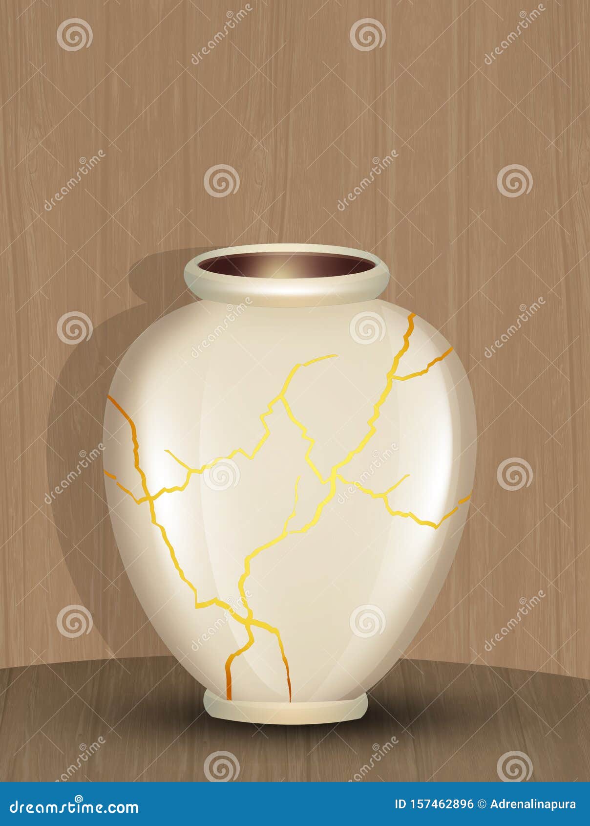 Illustration of kintsugi stock illustration. Illustration of antique ...