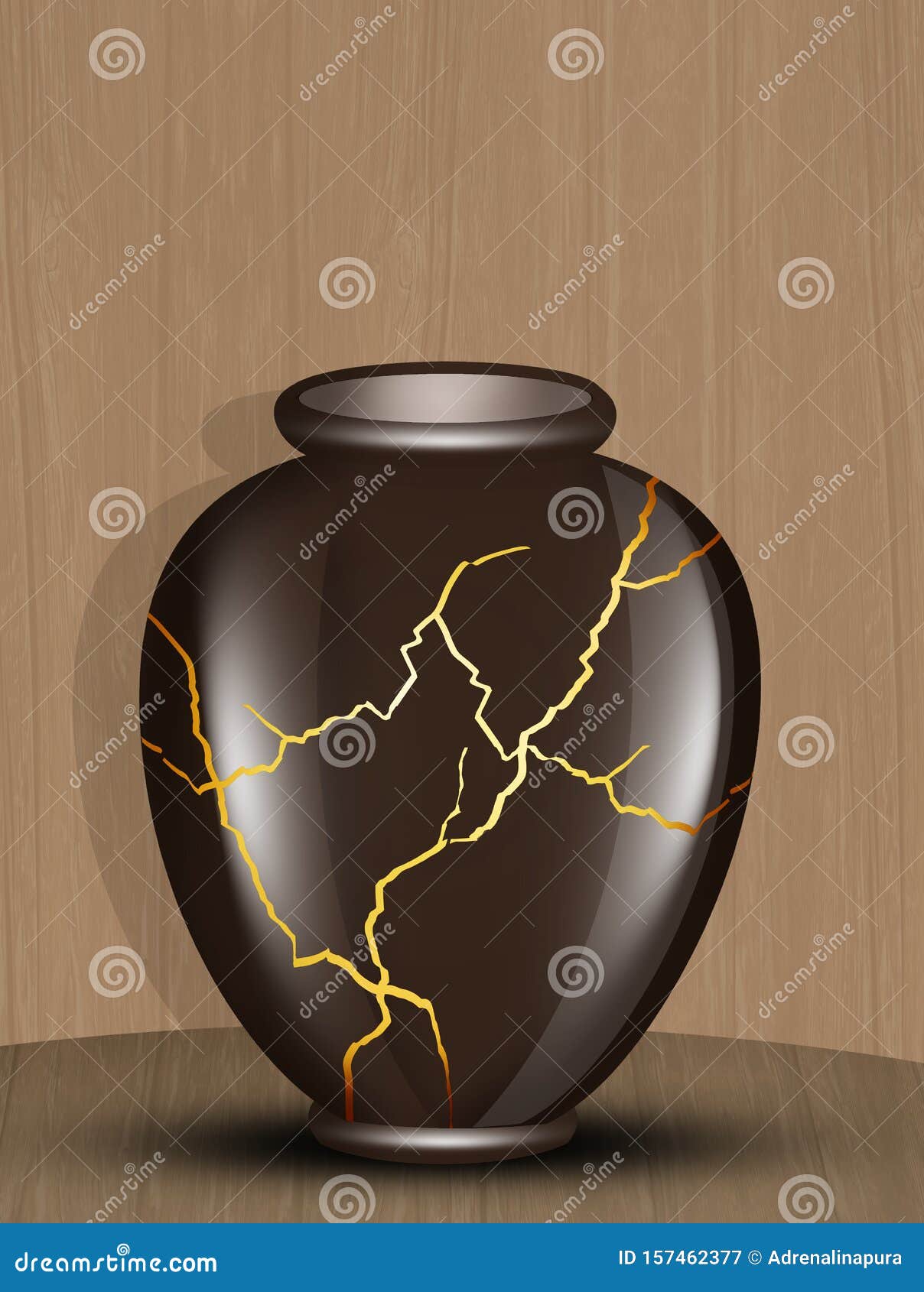 Illustration of kintsugi stock illustration. Illustration of ceramic ...