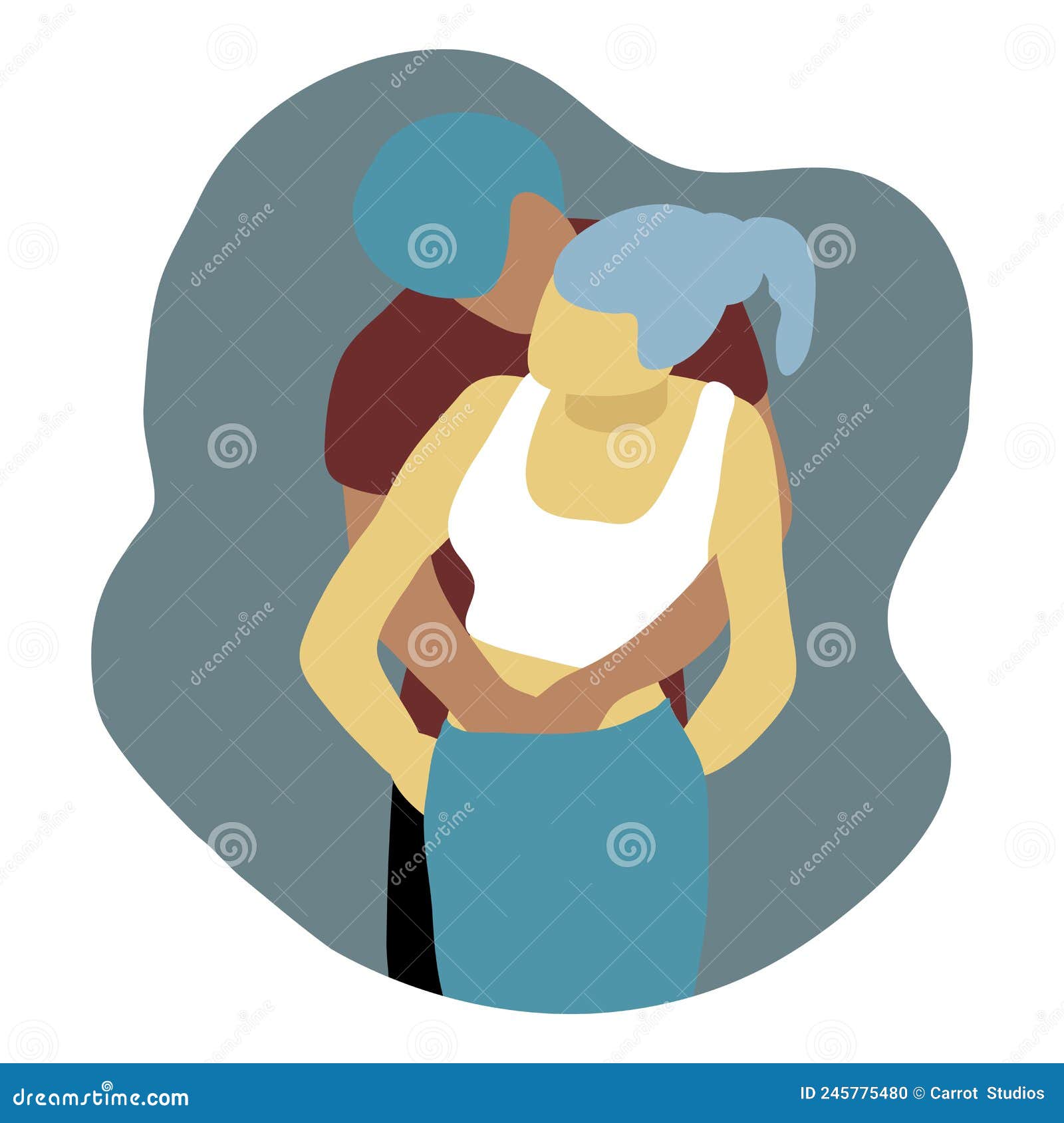 An Illustration Of A Kissing Couple Stock Vector Illustration Of