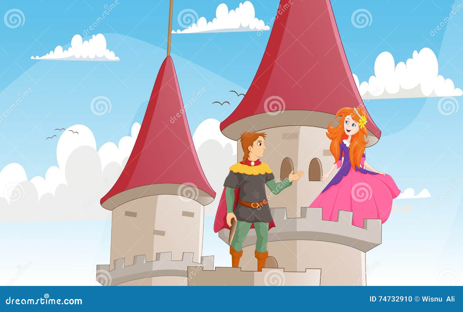 Illustration of the Knight Rescue the Princess Stock Vector ...