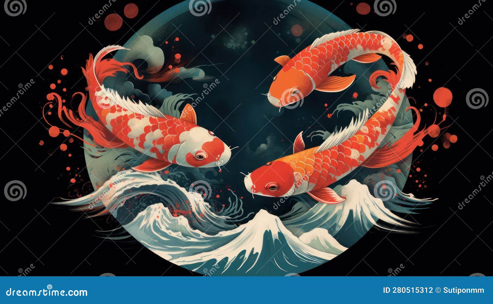 Illustration of a Koi Fish with Ai Generated Stock Illustration ...