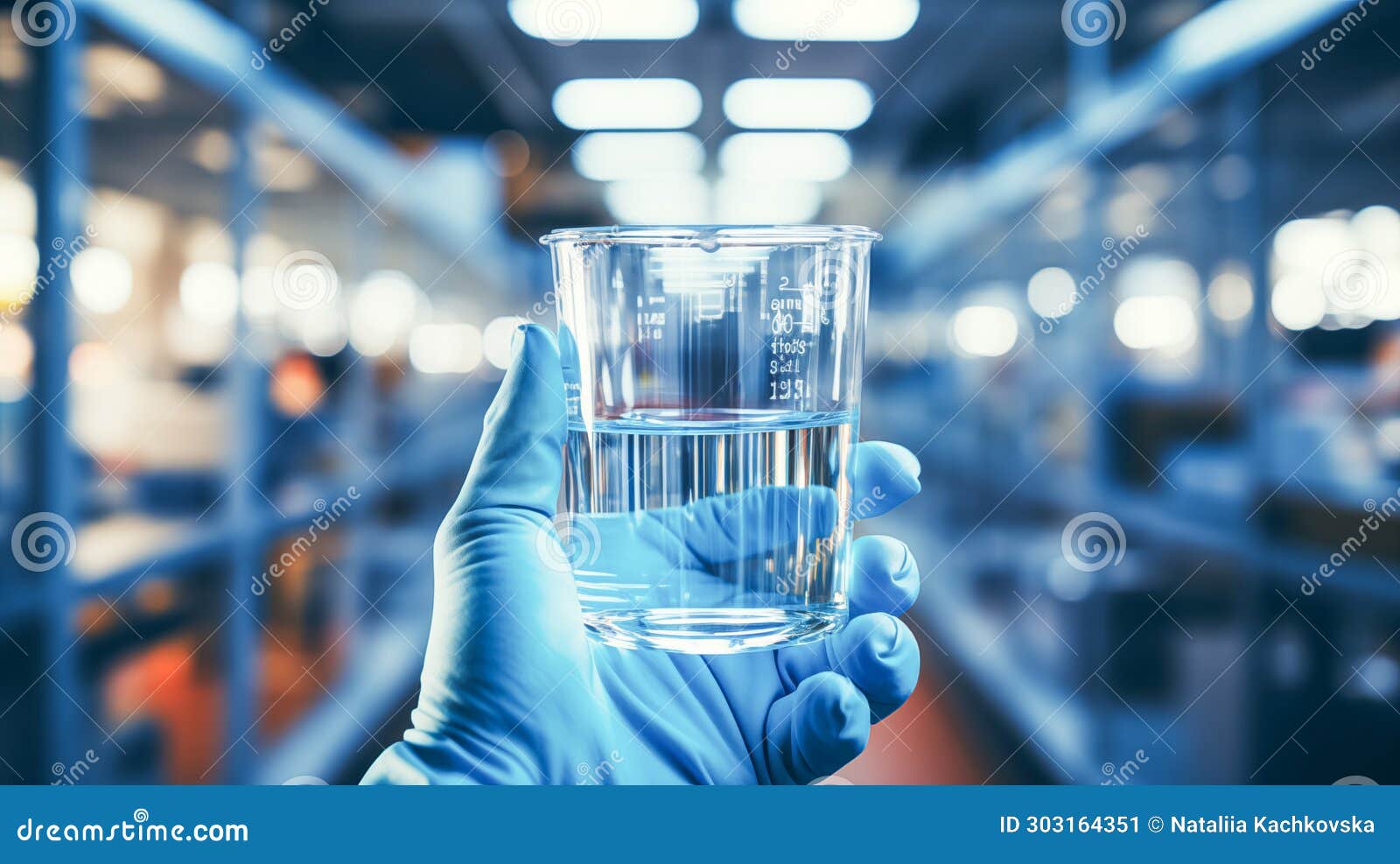 Laboratory beaker in hand stock illustration. Illustration of drop ...