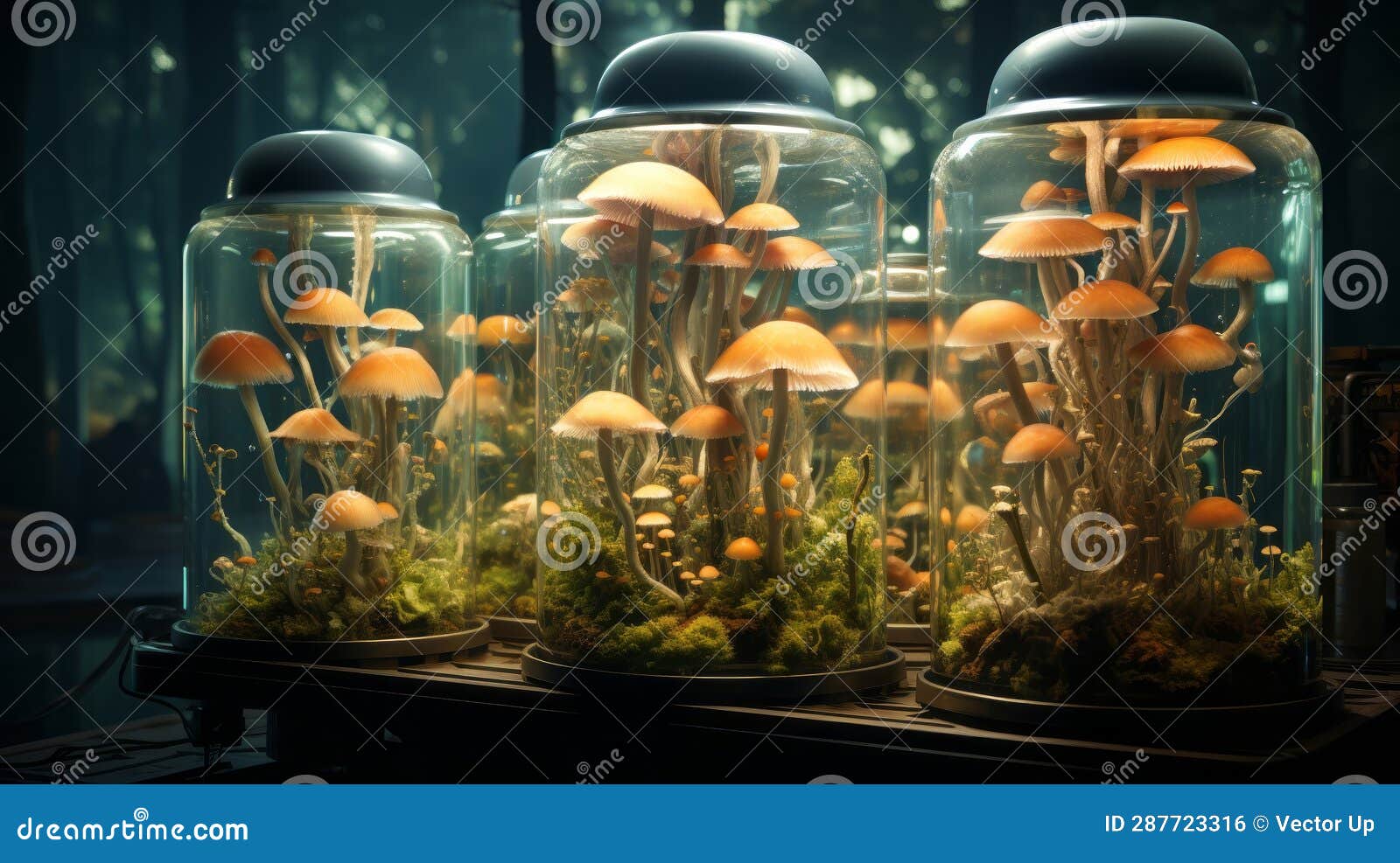 Illustration of Laboratory Cultivation of Mushrooms. Generative AI ...