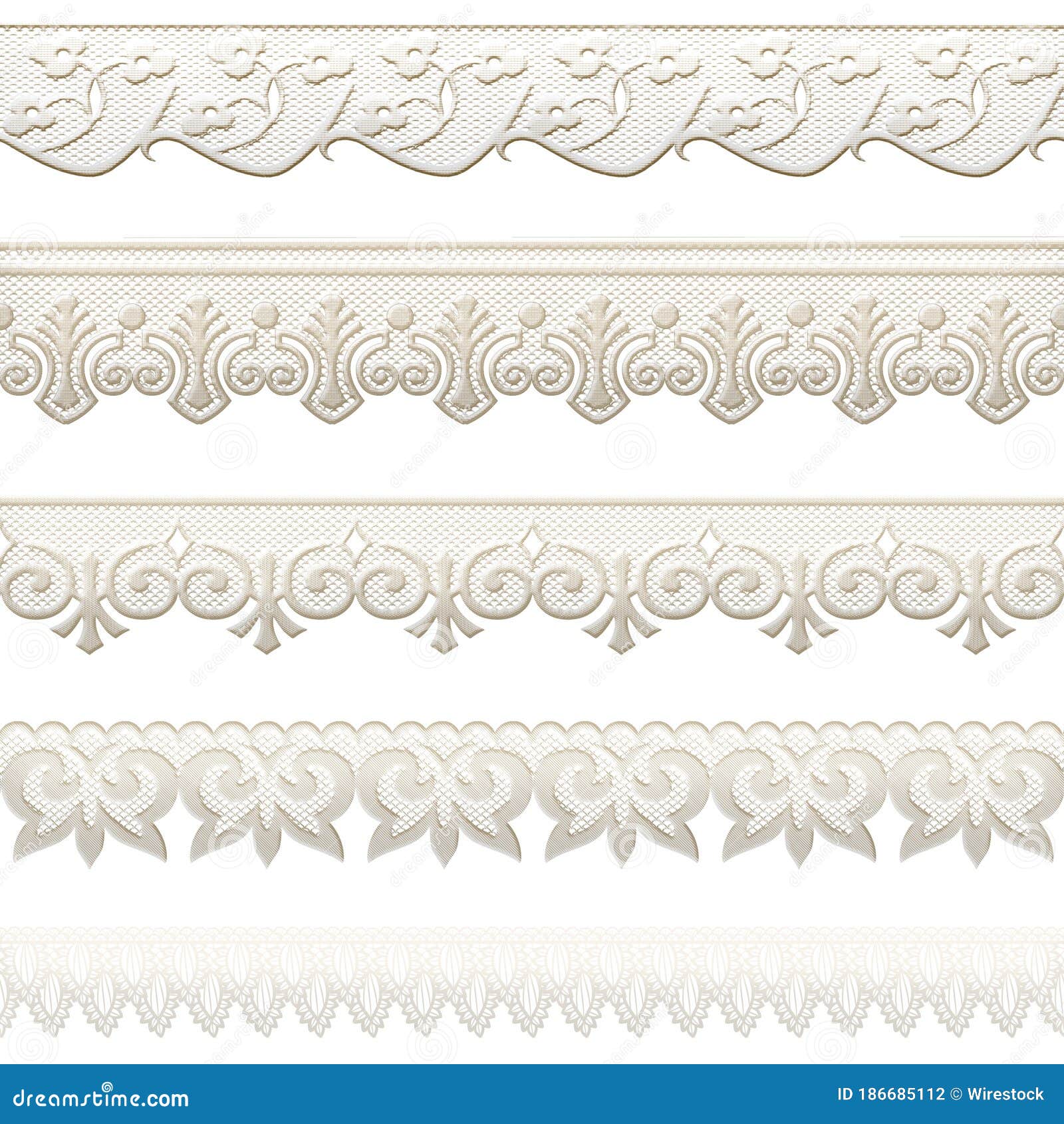 Illustration of a Lace Line Pattern Isolated on a White Background ...