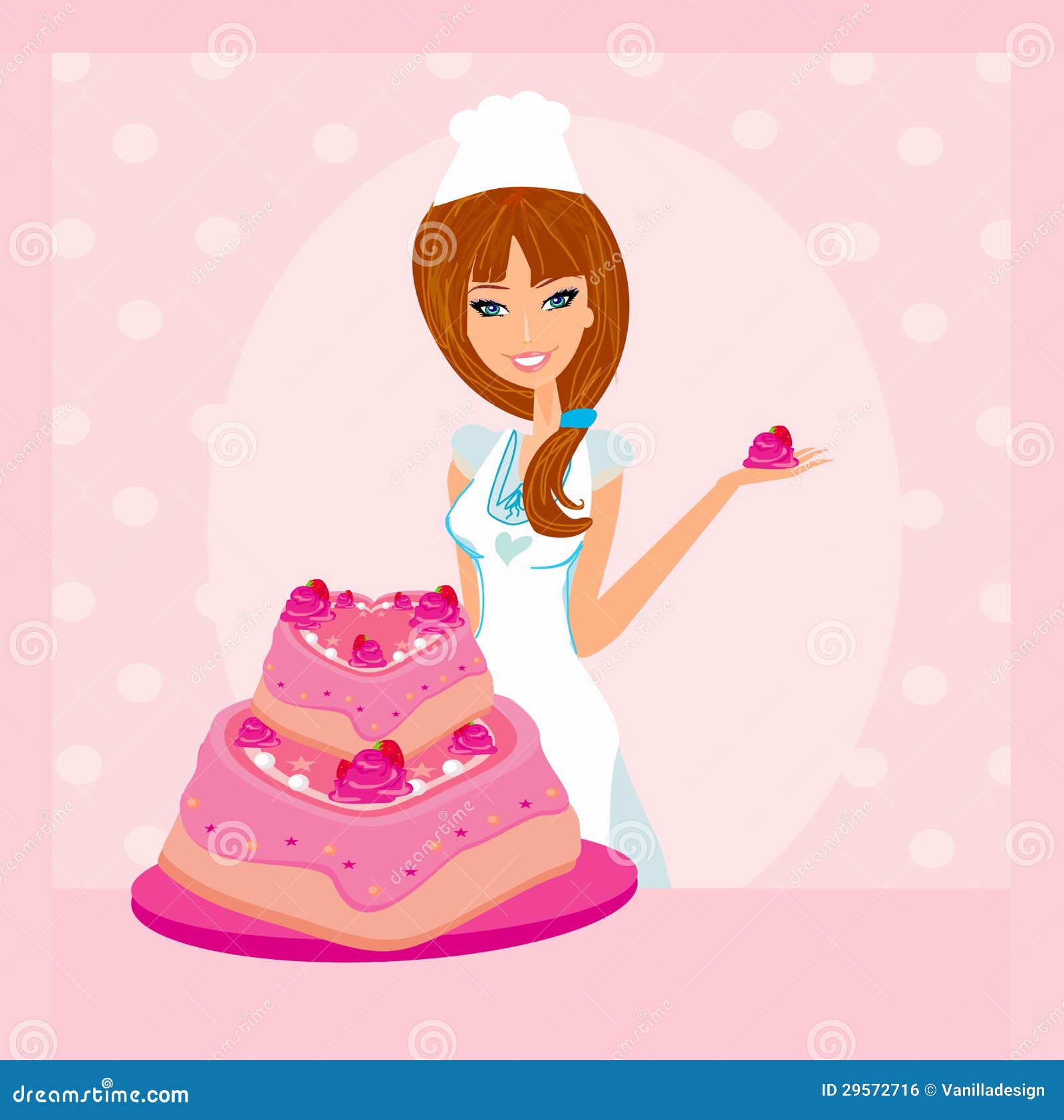 Lady Baker Cartoon Clipart | CartoonDealer.com #367908085
