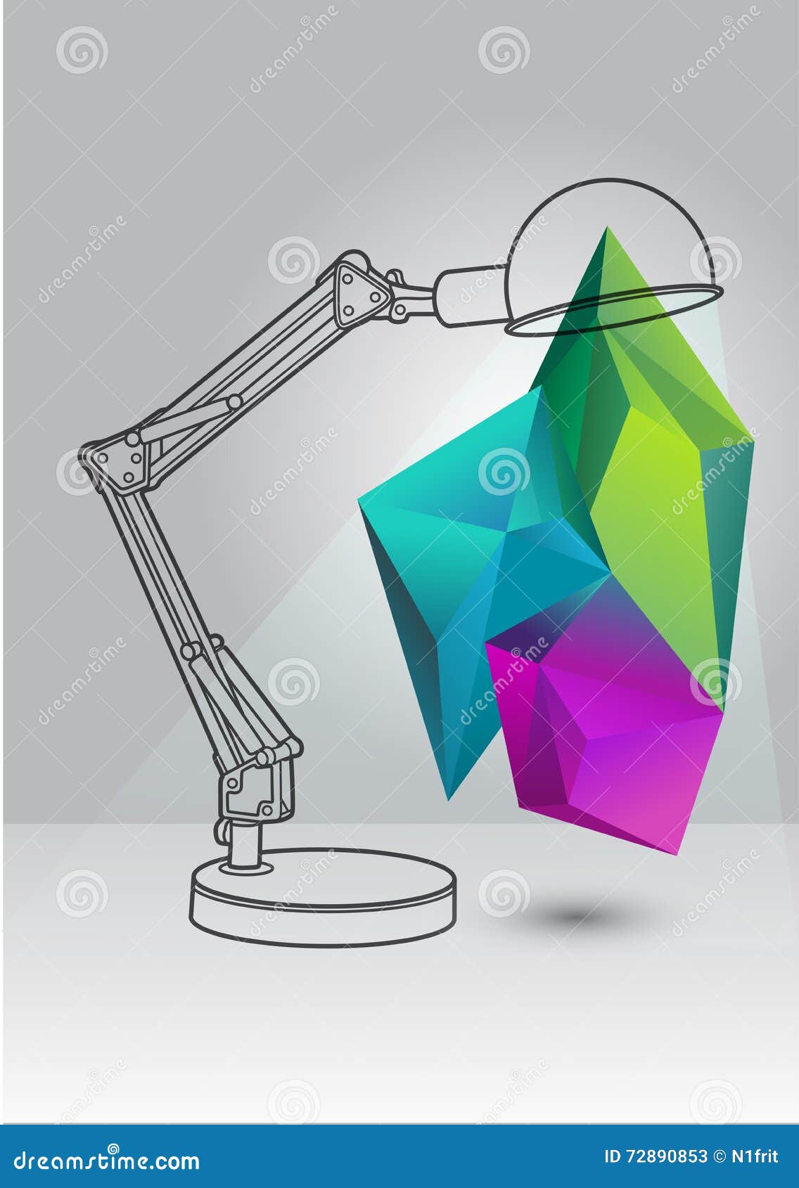Illustration of the Lamp, Simple Art for Web and Print Design Appealing ...