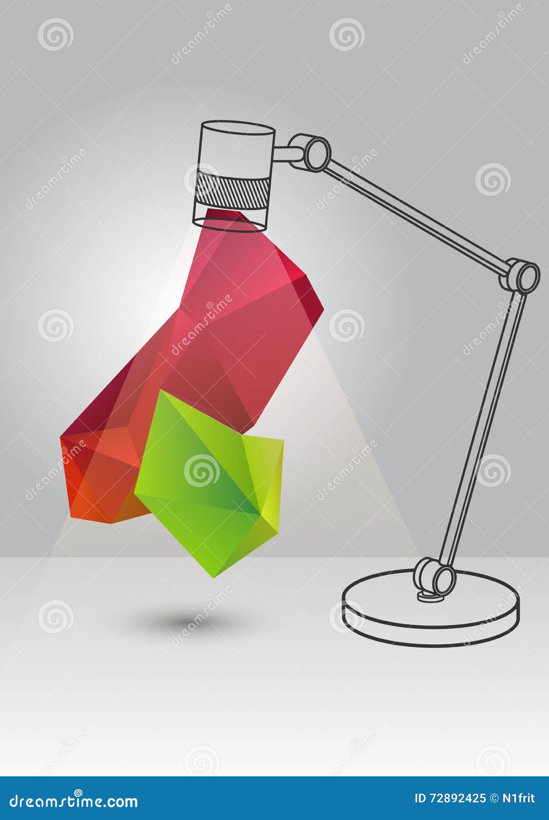 Illustration of the Lamp, Simple Art for Web and Print Design Appealing ...