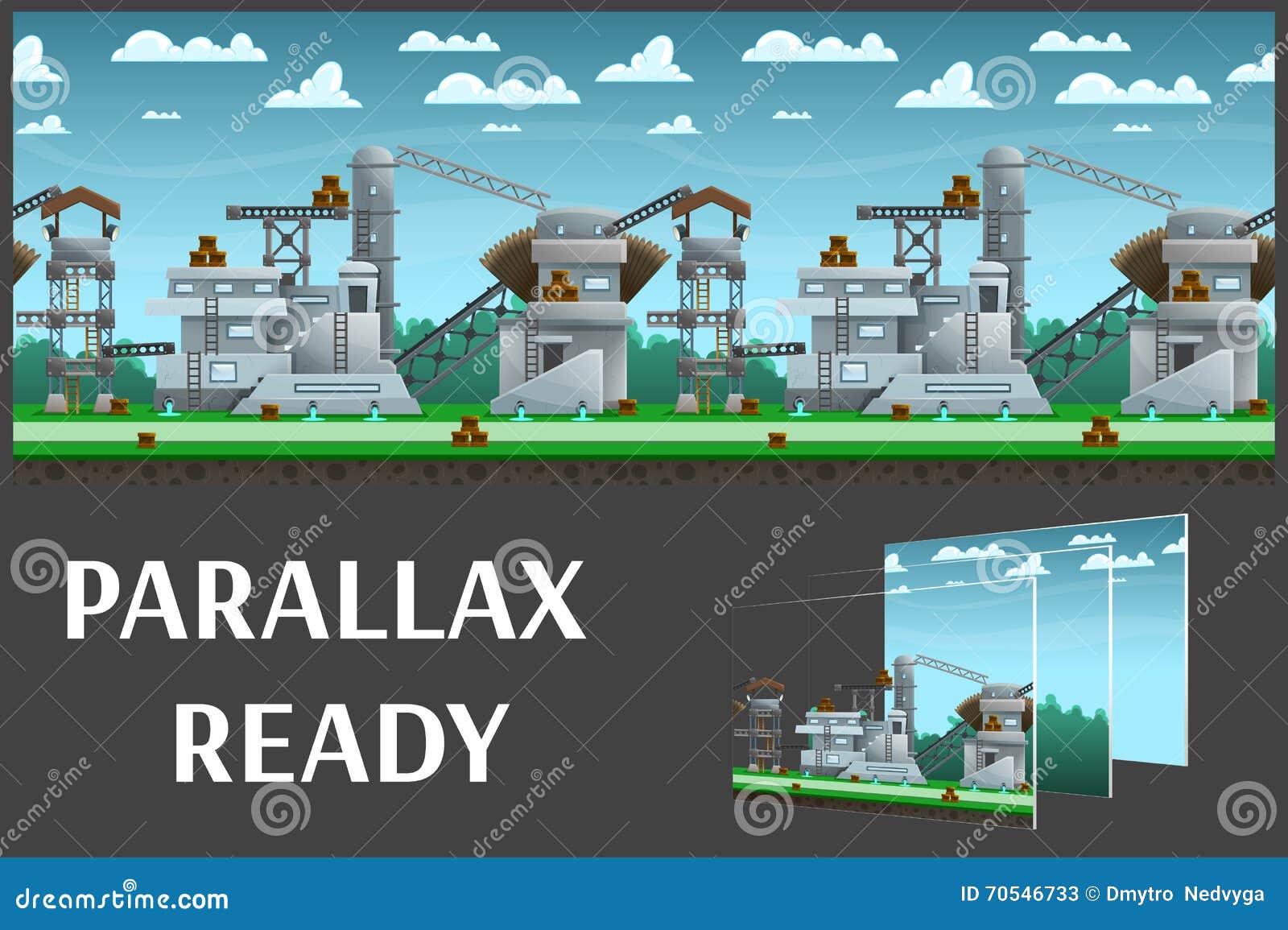 Sci-fi Factory Platformer Tileset Cartoon Vector | CartoonDealer.com ...