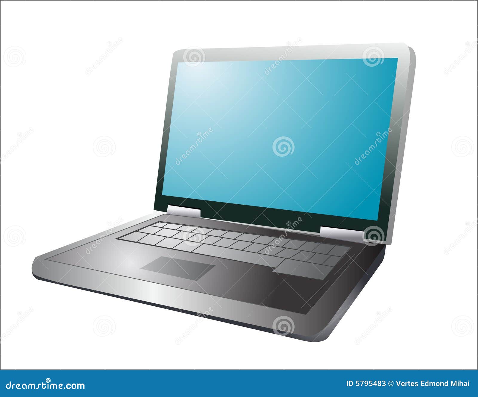 Illustration of a laptop stock vector. Illustration of computing - 5795483
