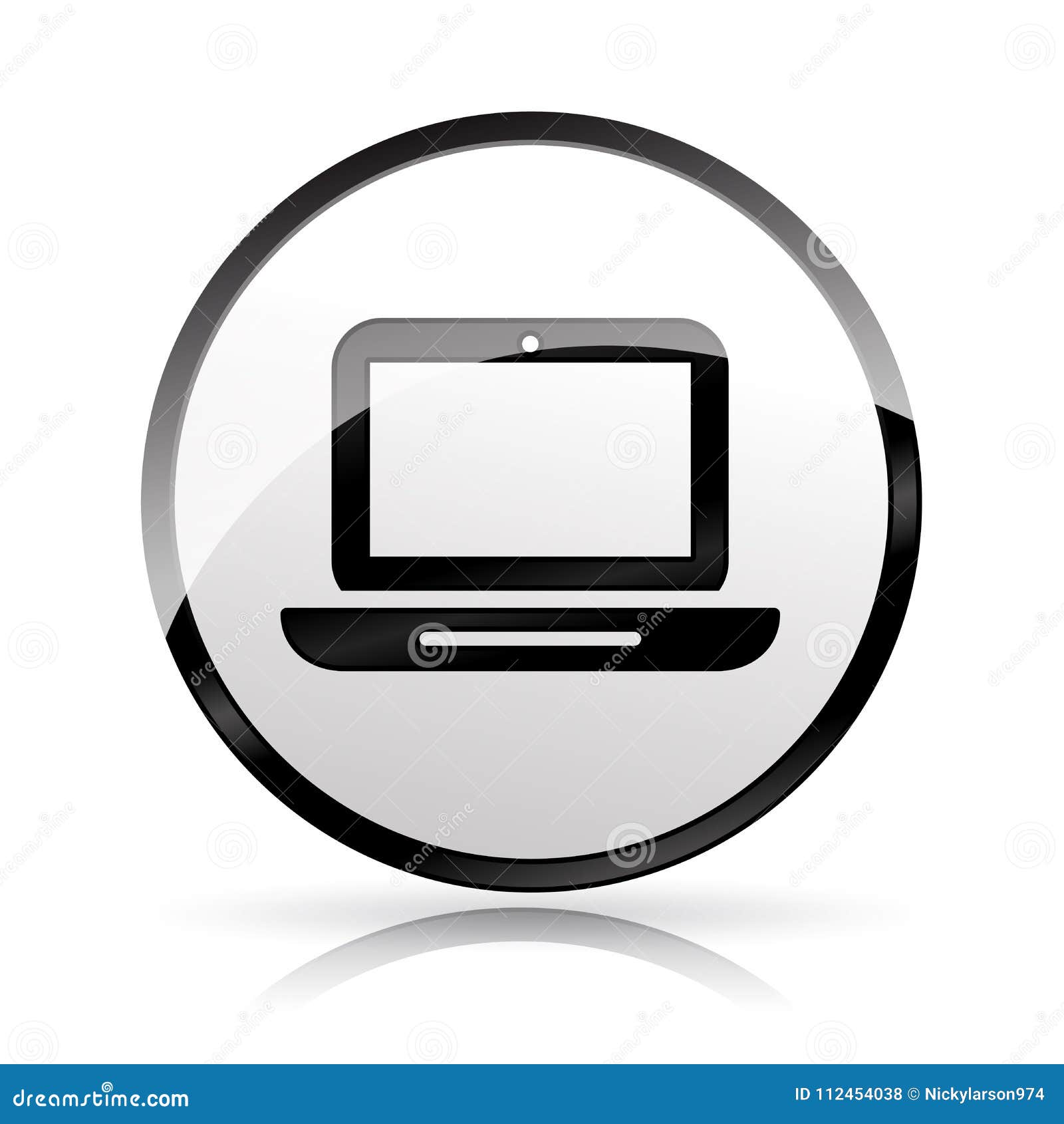 Laptop Icon on White Background Stock Vector - Illustration of business ...