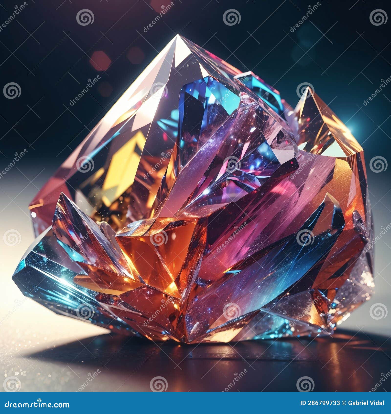 Colorful Crystal. Large Colorful Crystal. Giant Colorful Crystal. Stock ...