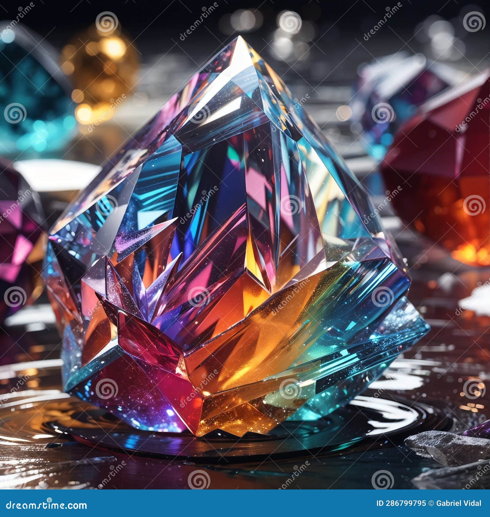 Colorful Crystal. Large Colorful Crystal. Giant Colorful Crystal. Stock ...