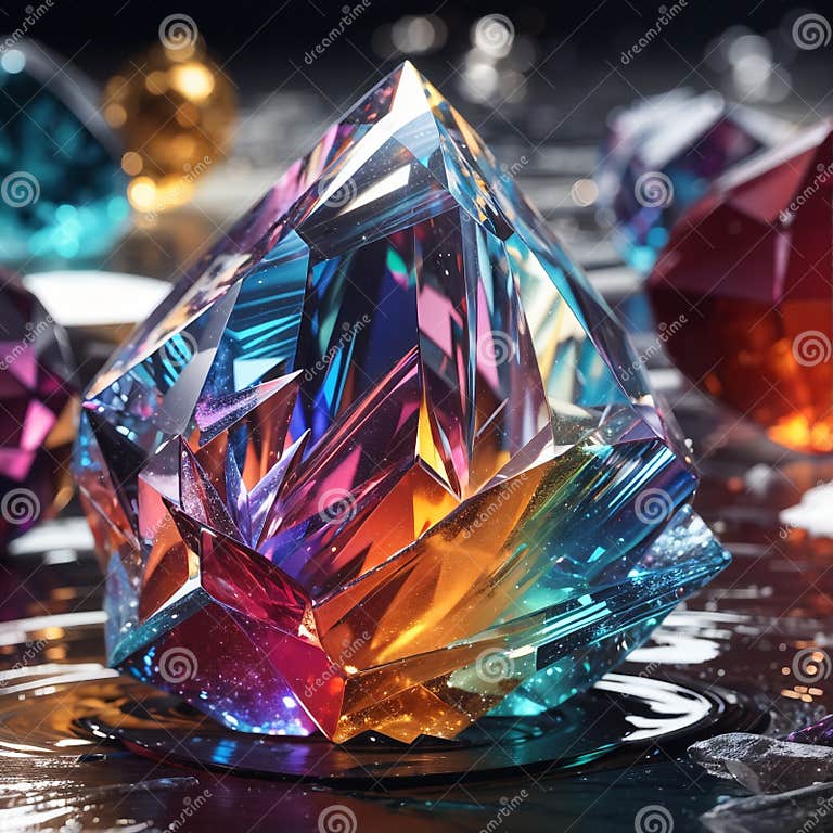 Colorful Crystal. Large Colorful Crystal. Giant Colorful Crystal. Stock ...