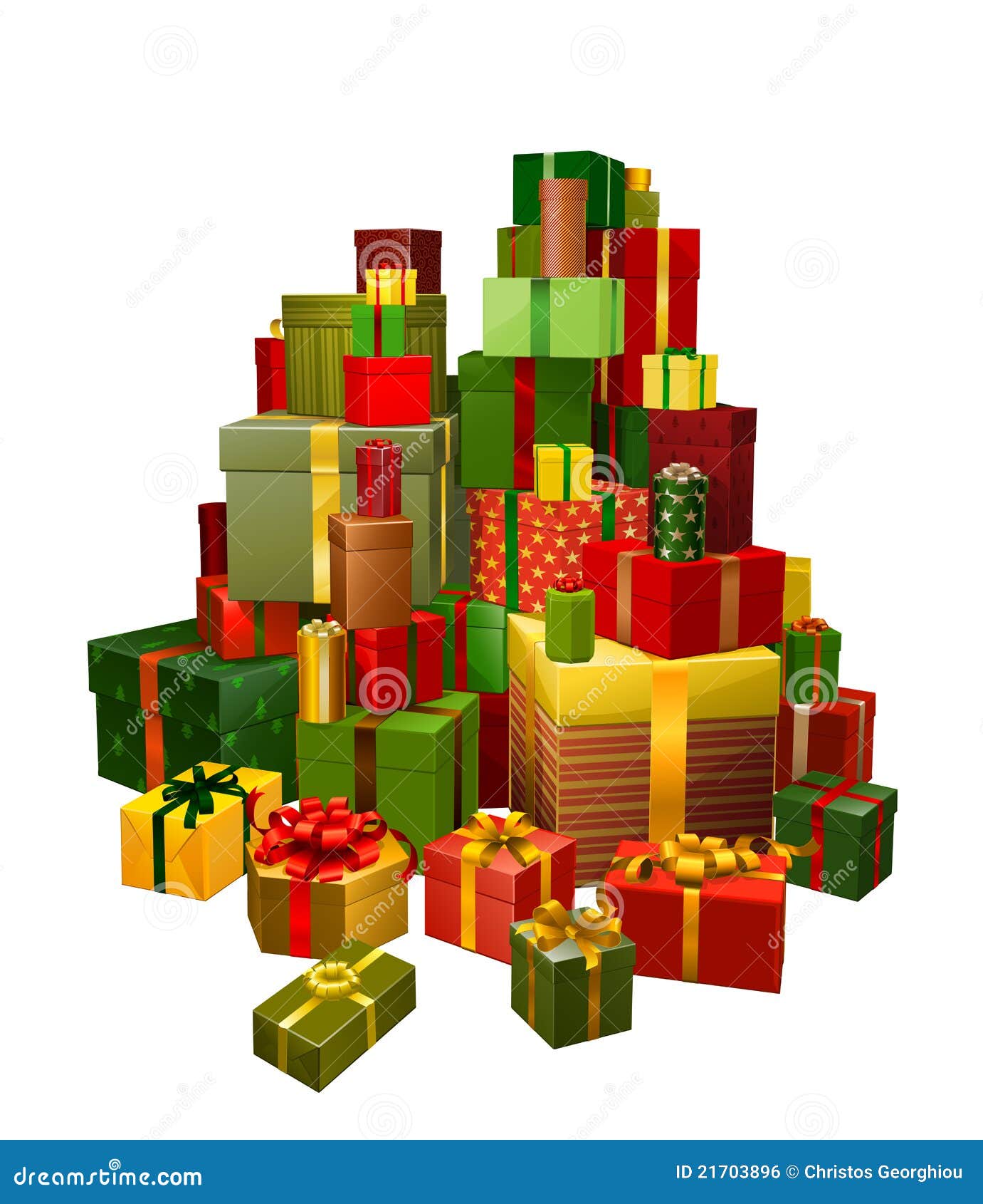 Illustration of Large Pile of Gifts Stock Vector - Illustration of gift ...