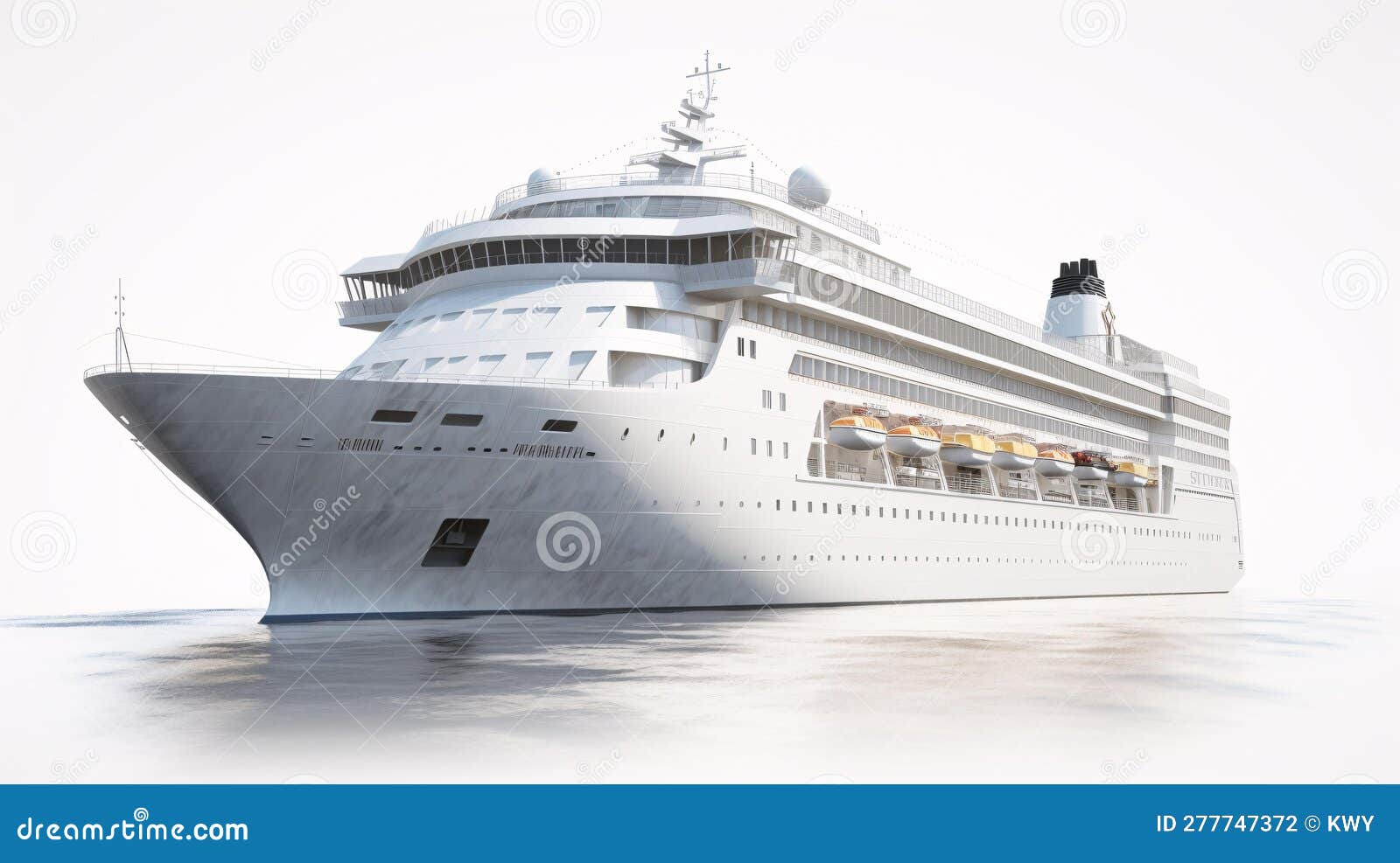 Large Ship with White Background Generative Ai Stock Illustration ...