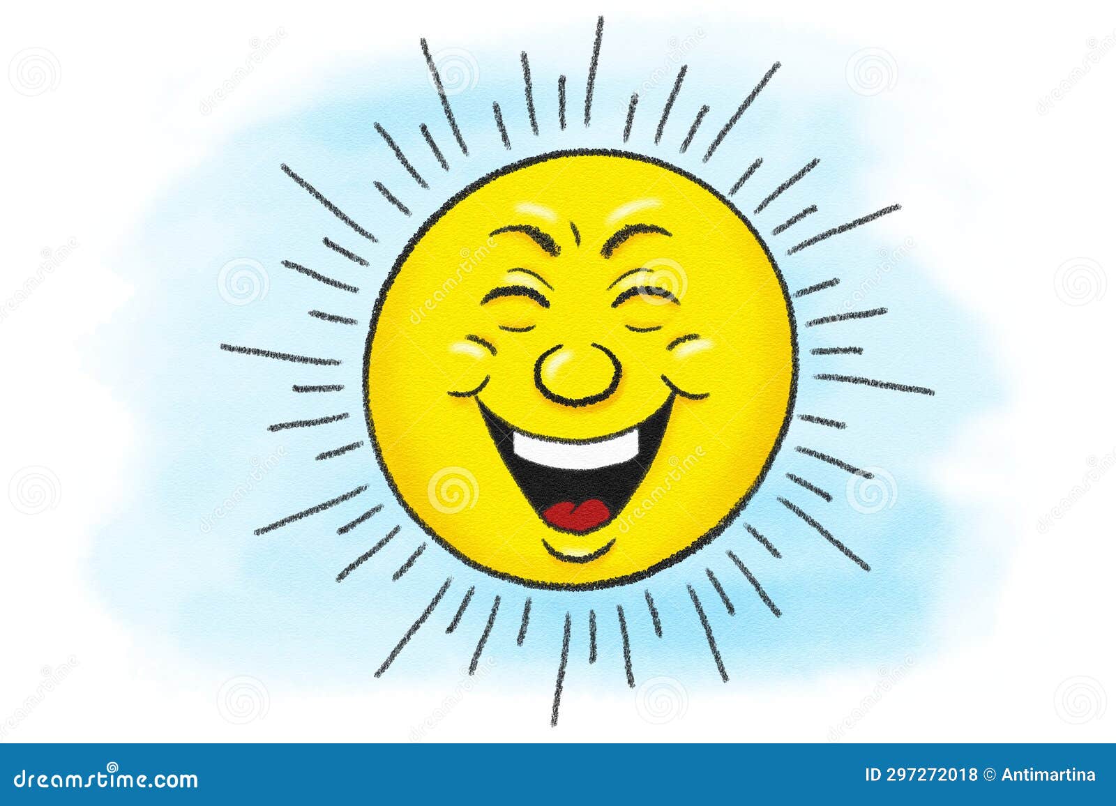 Illustration of a Laughing Cartoon Sun Stock Illustration - Illustration of sunbeam, smile ...