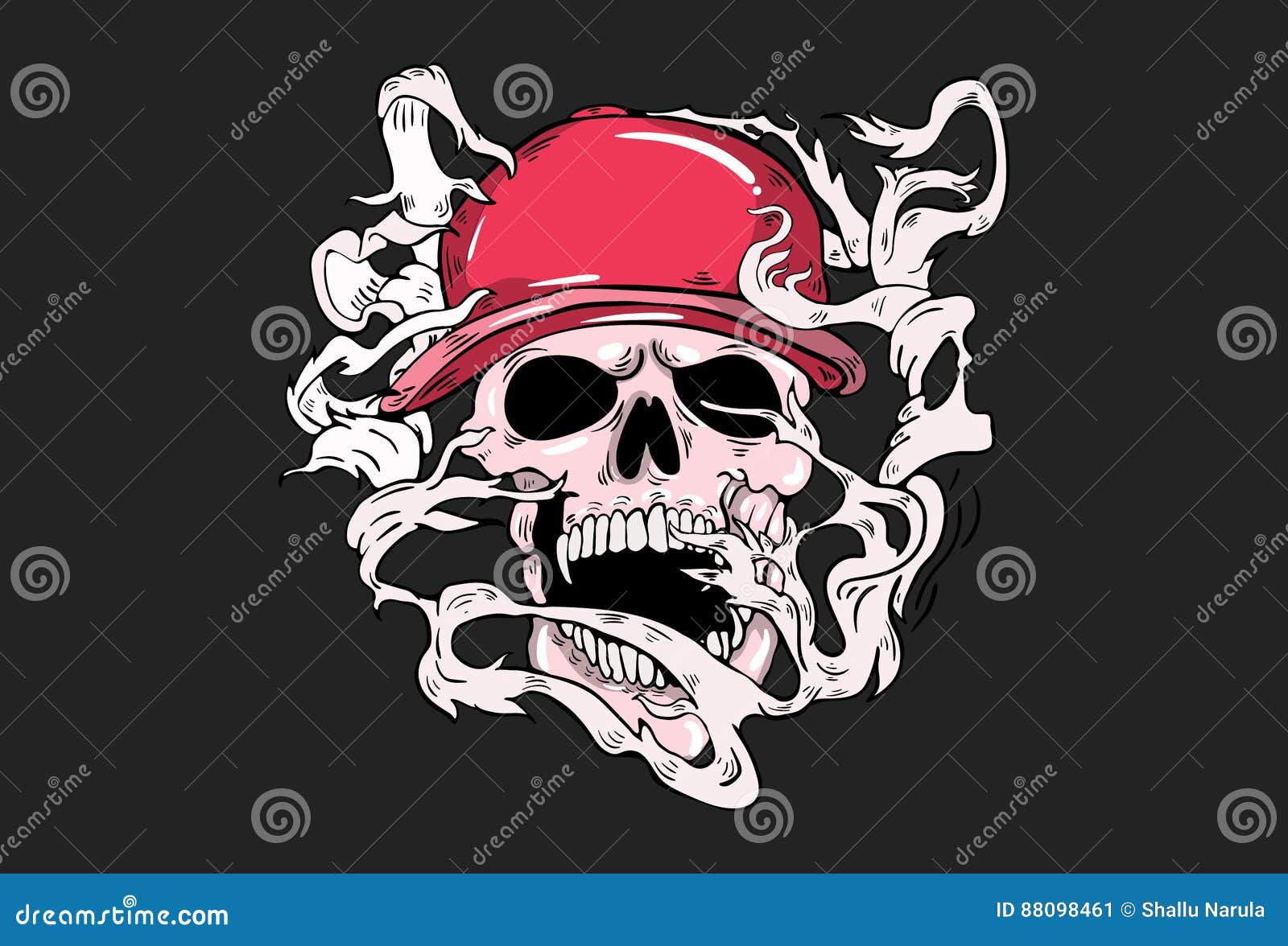 Laughing Skull Cartoon Vector Illustration | CartoonDealer.com #44780936