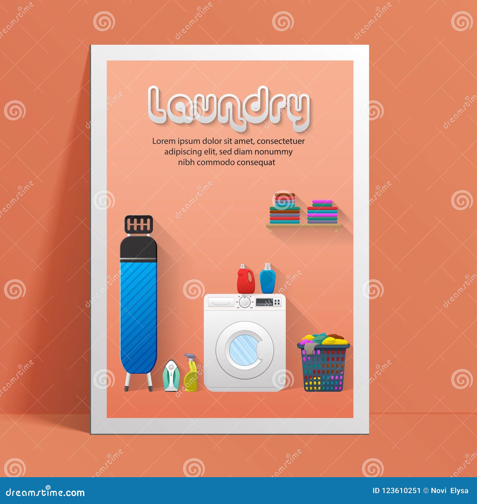 Laundry Service Banner Design Stock Vector - Illustration of board ...