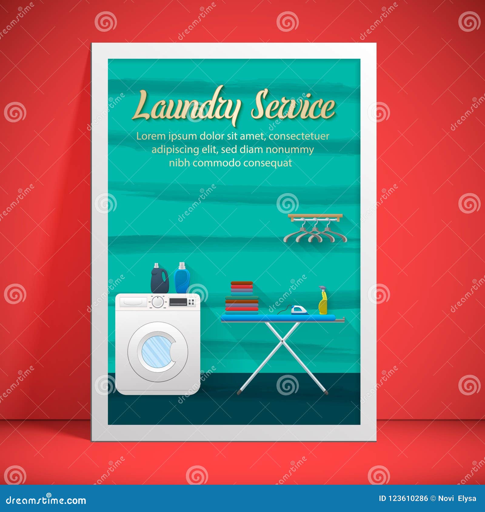 Laundry Service Banner Design Stock Vector - Illustration of header ...